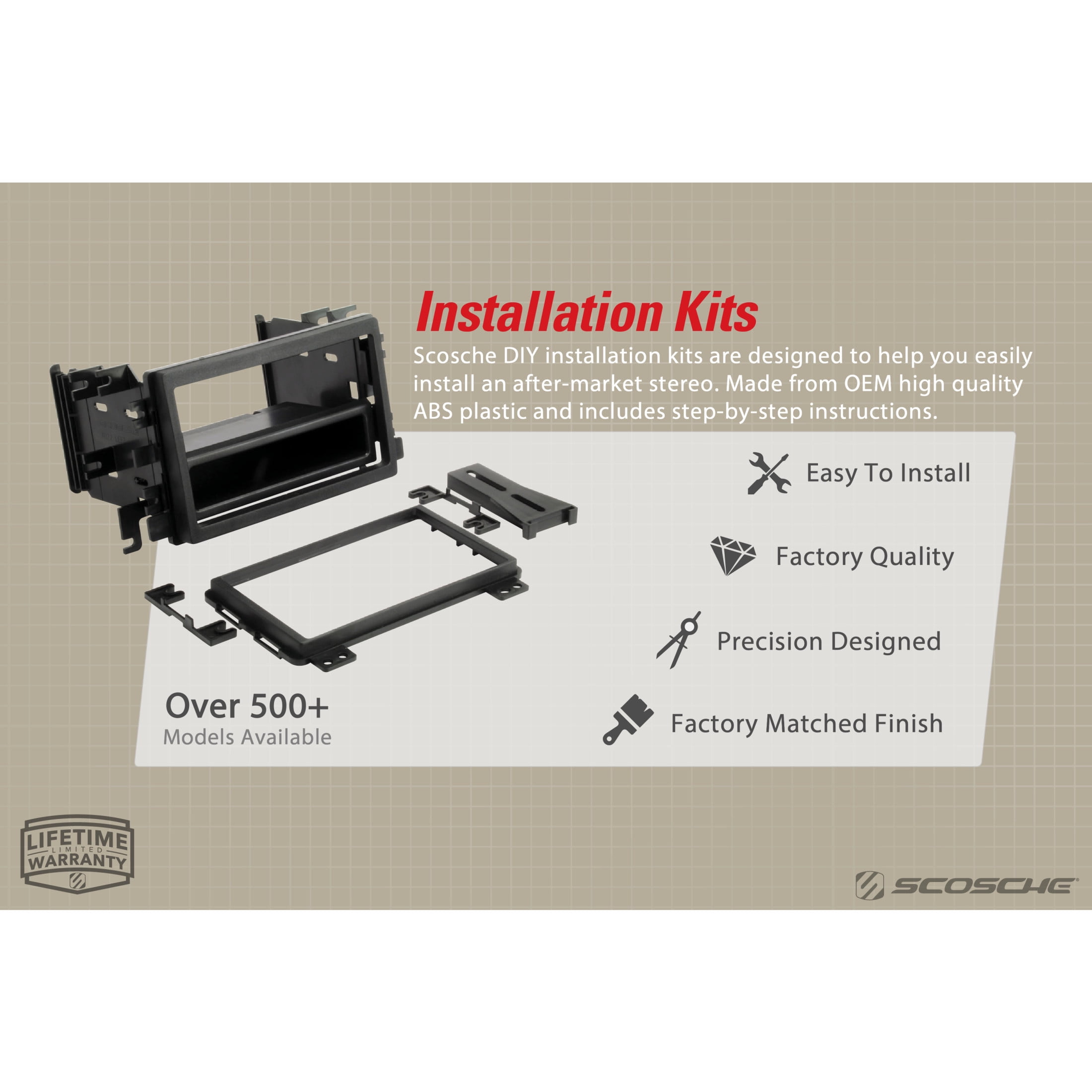 Scosche BW2381DDB ISO Double DIN Dash Kit Compatible with 2013-2015 BMW ...