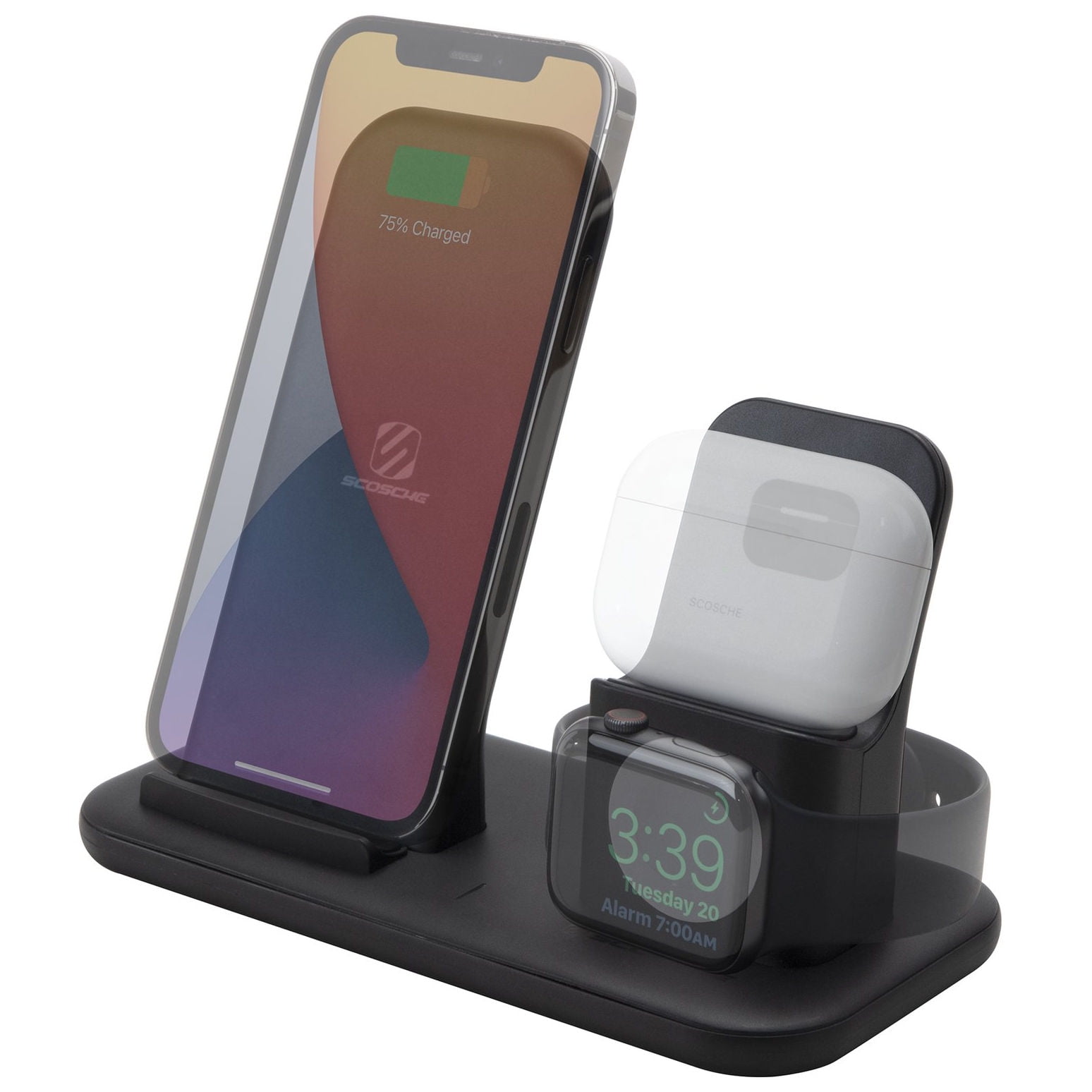 Scosche Base3 3-In-1 Wireless Charging Dock - Black - Walmart Business ...