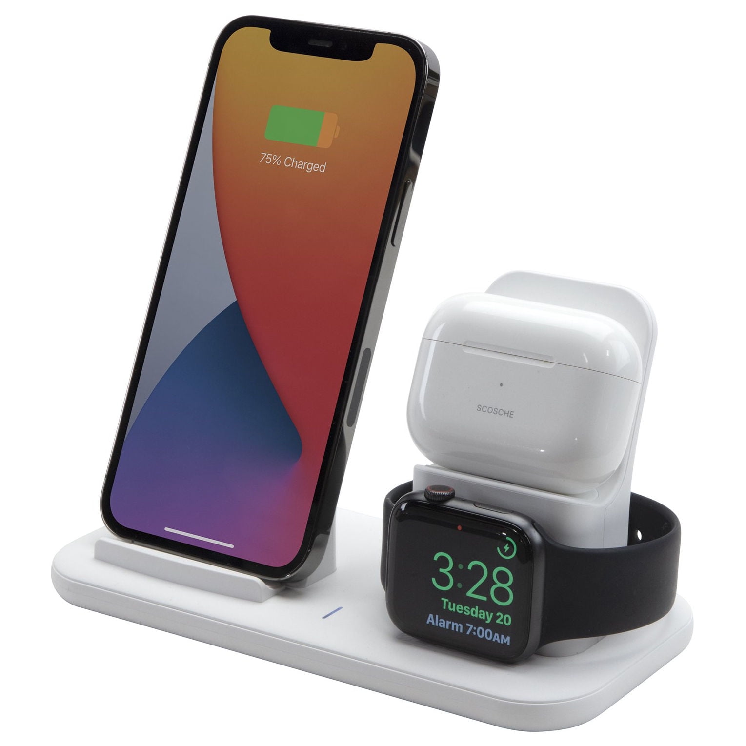 Scosche Base3 3-In-1 Wireless Charging Dock - White - Walmart.com
