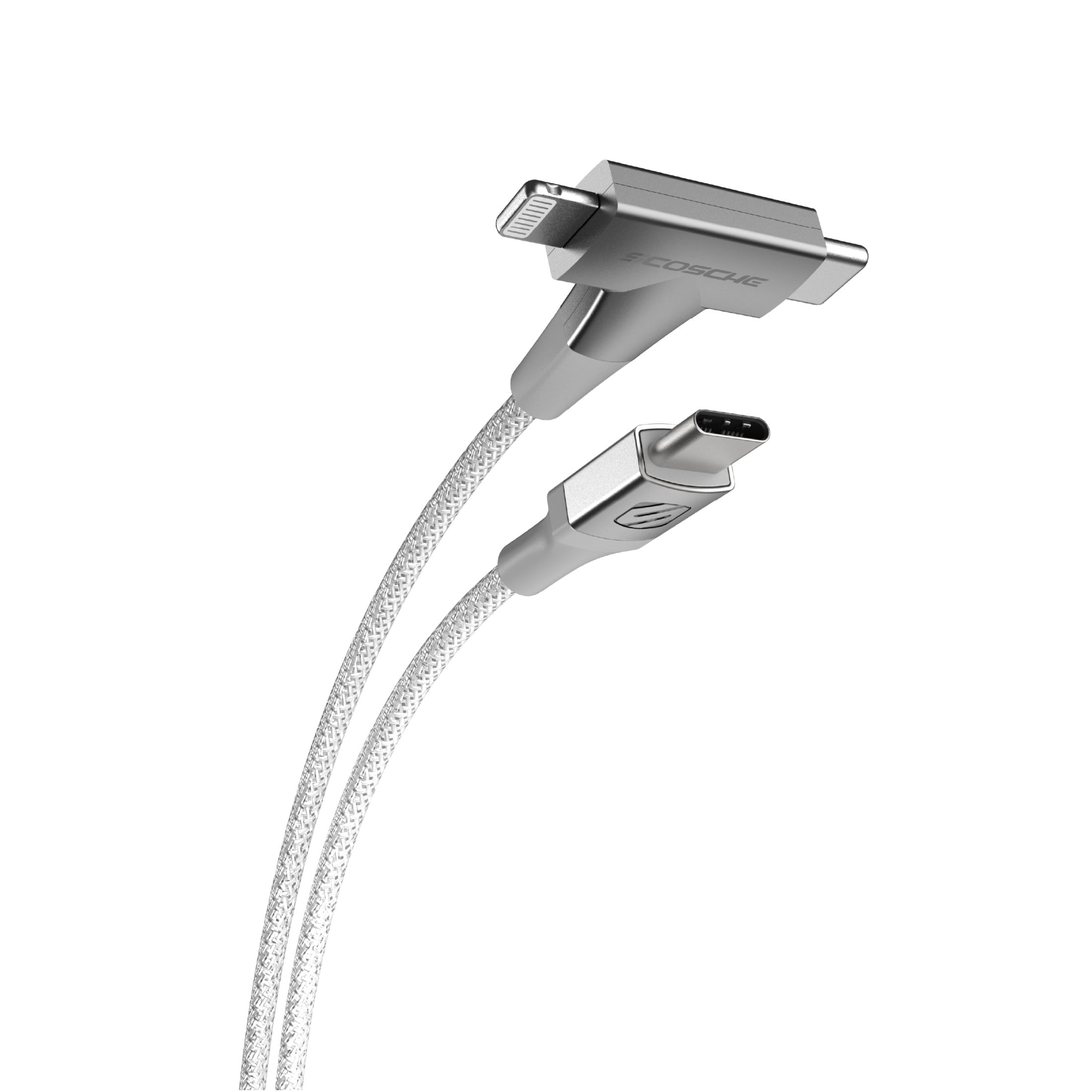 Scosche CCi4B4TWT-SP ™ HH 2-in-1 USB-C®/Lightning™ 4 ft Cable White ...