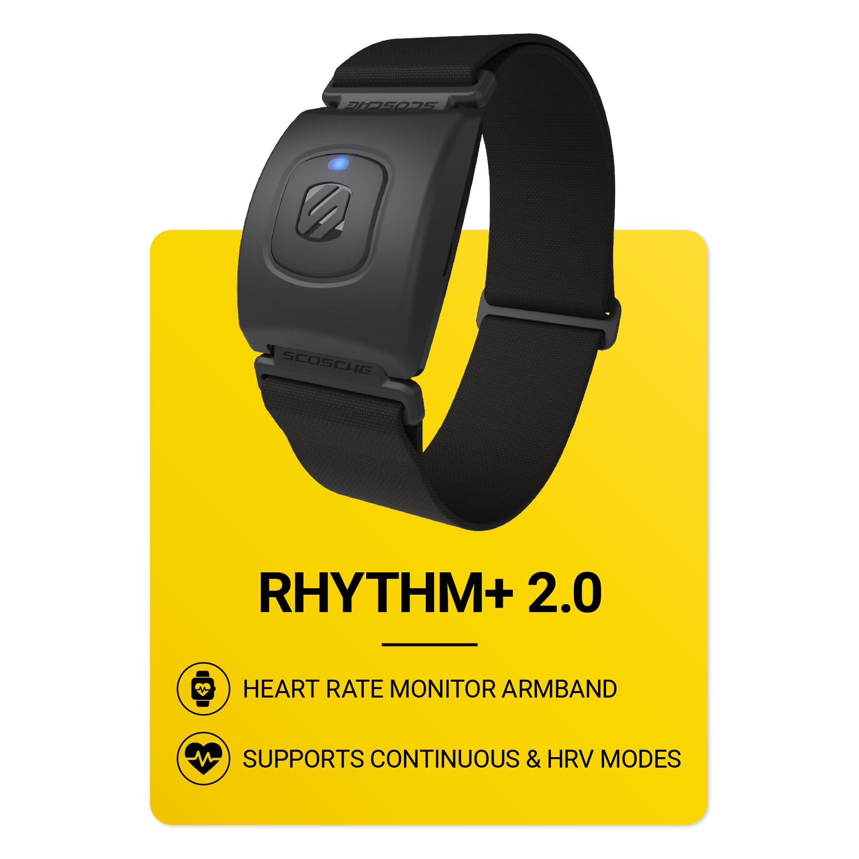 Scosche Rhythm+ 2.0 IP68 Waterproof Heart Rate Monitor Armband with RRi ...