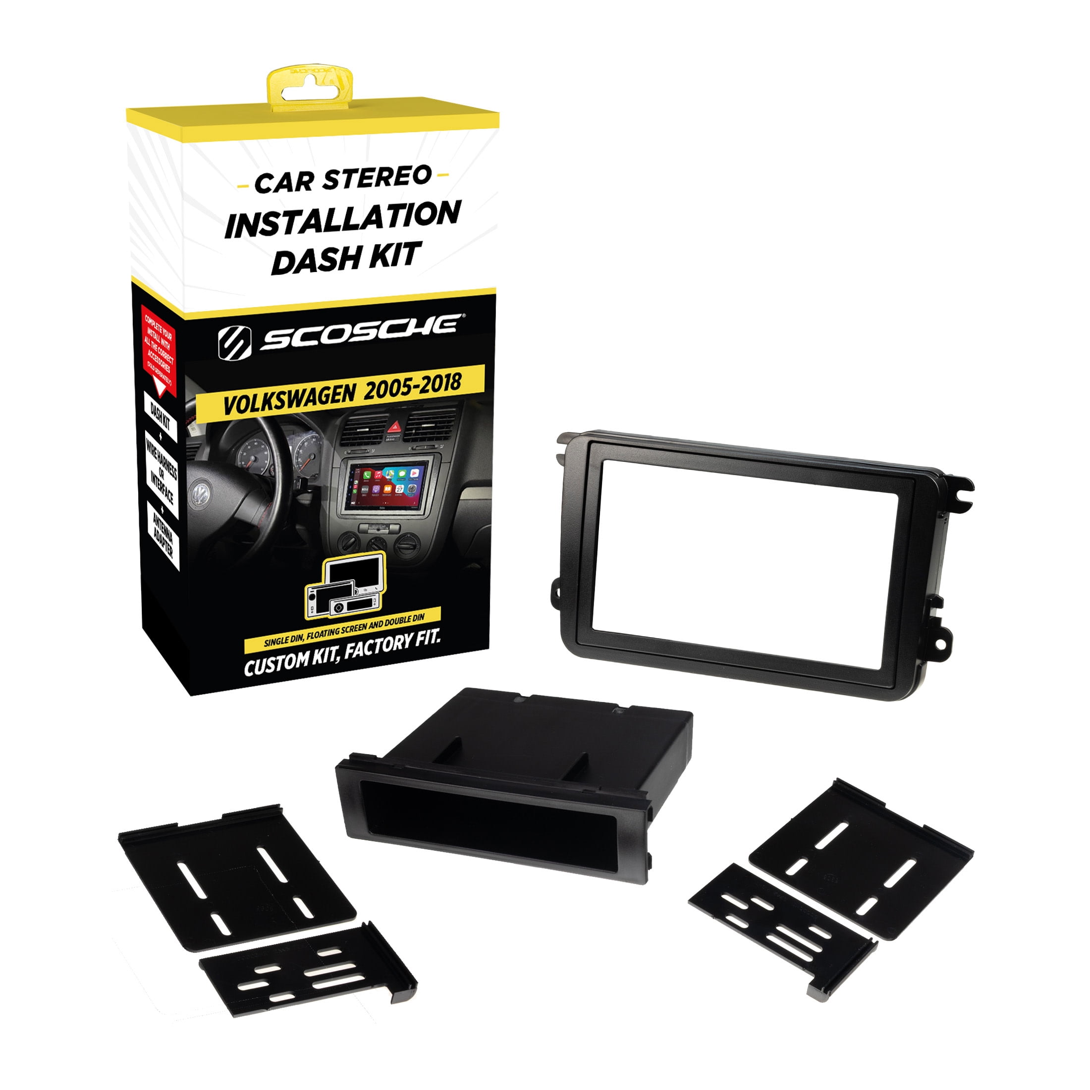 Scosche Double DIN, Single DIN, Pocket Radio Dash Kit, Volkswagen 2006 ...
