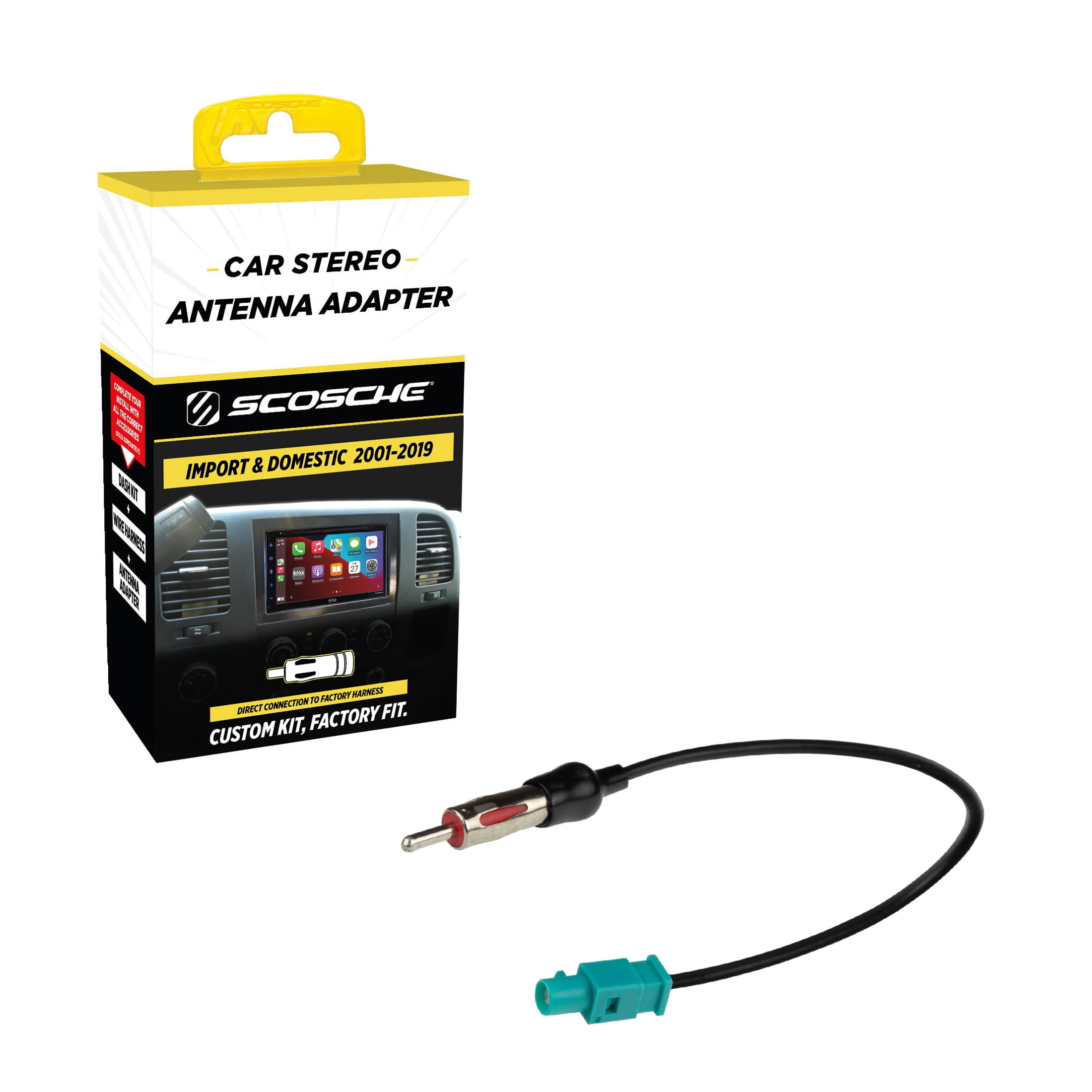 Scosche VWA3B Antenna Car Stereo Adapter Compatible w/ Select 2001-19 ...