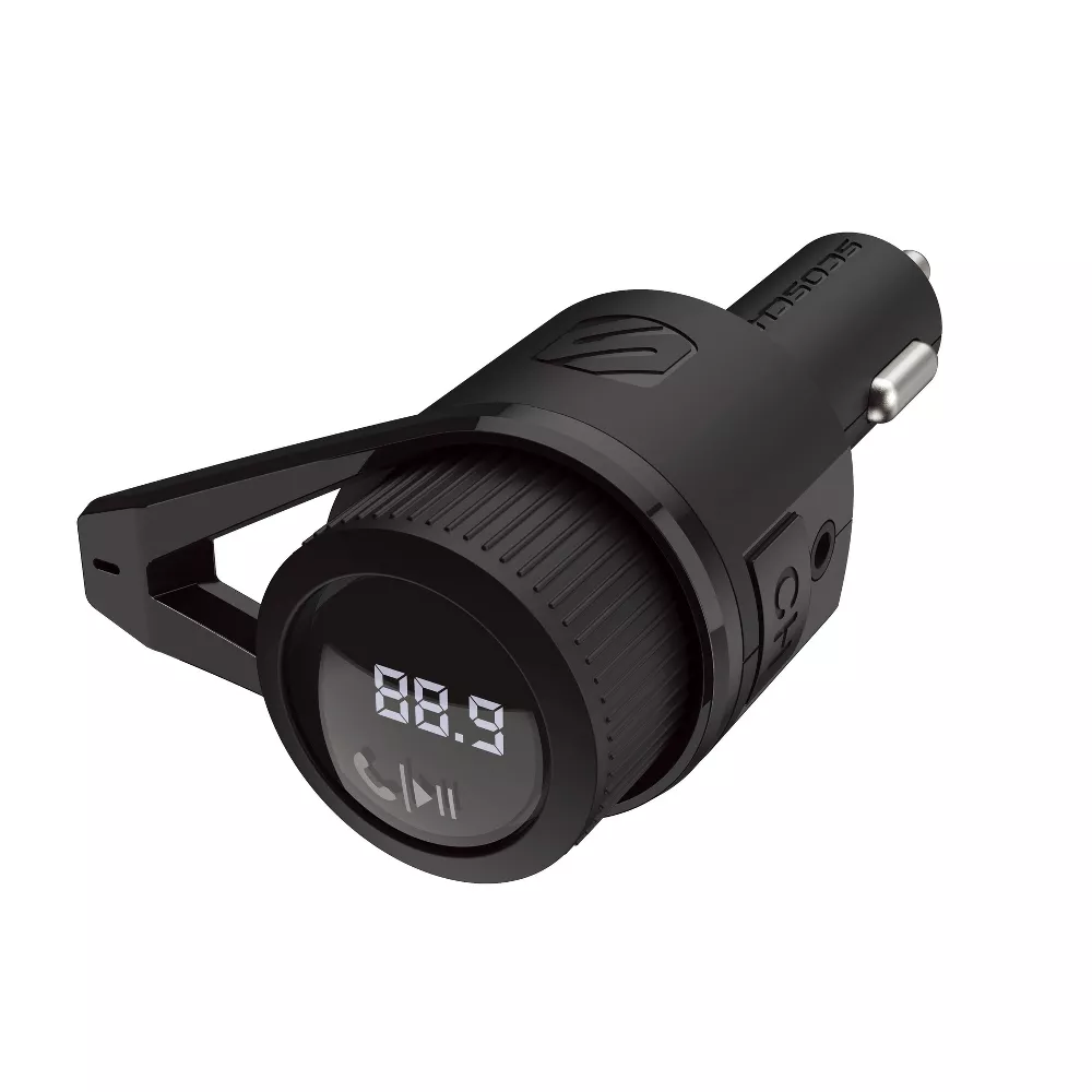 Scosche Bluetooth Car Kit: FM Transmitter, 2.4A/12W 2-Port USB-A, AUX ...