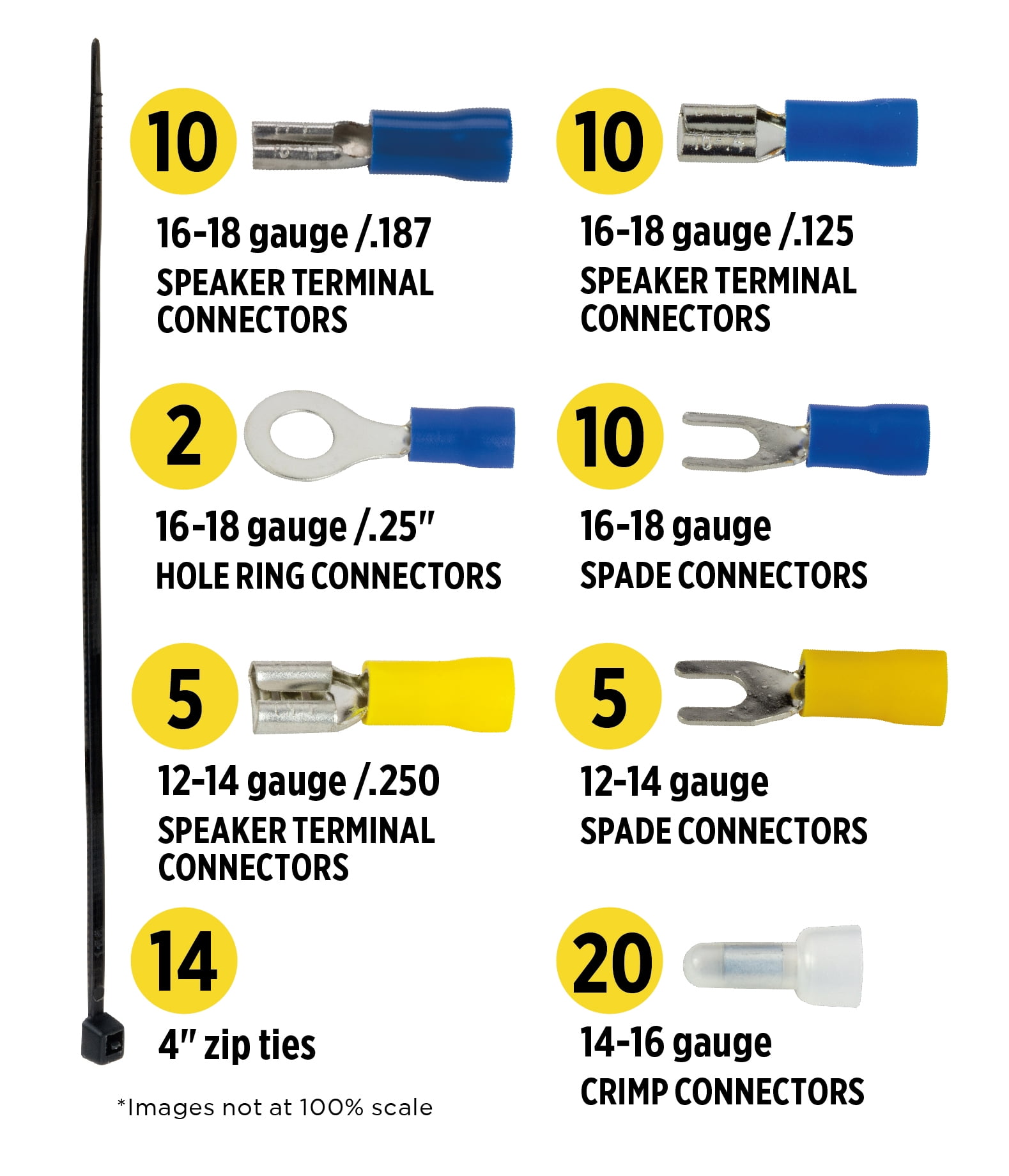 Scosche iTK-WP1 76 Piece Terminal Installation Kit Combo Wire Stripper ...