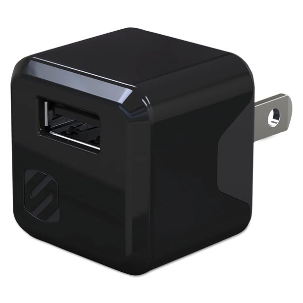 Scosche superCUBE Flip Wall Charger, Black, Small, 1 1/2"l x 3 3/14"w x ...
