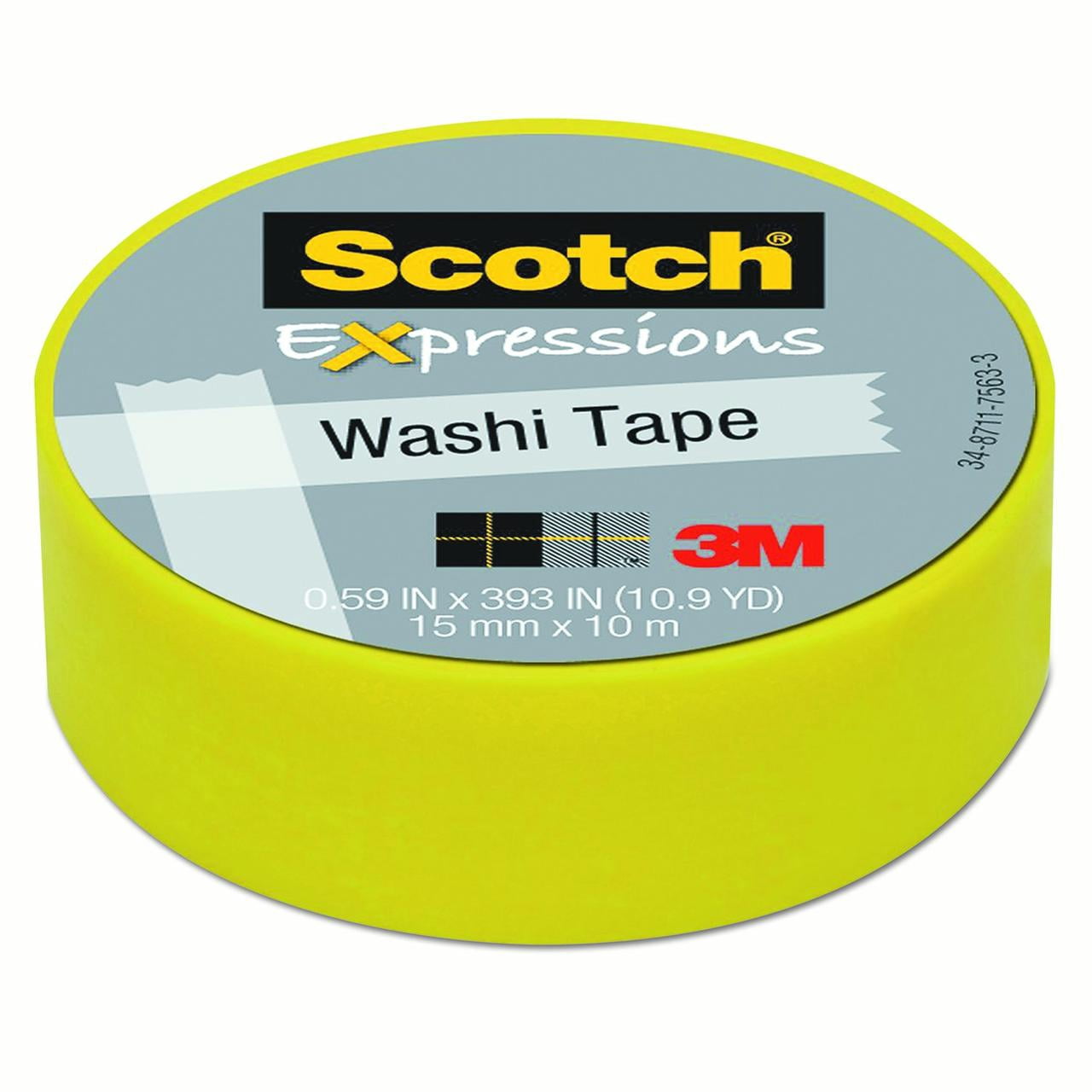 Scotch 0.59" Neon Green Expressions Washi Tape, 393" - Walmart.com