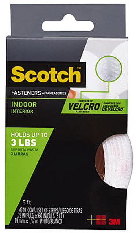 Scotch 1" x 48" Large White Re-Closable Fasteners, Each - Walmart.com