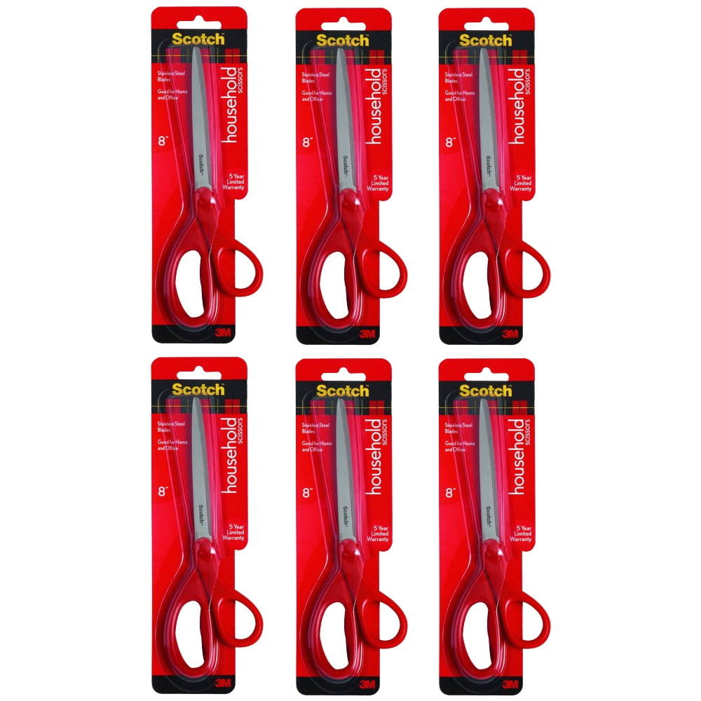 Scotch 1408 Scissors Home and Office Right Left Hand Cutting 8 Inch ...