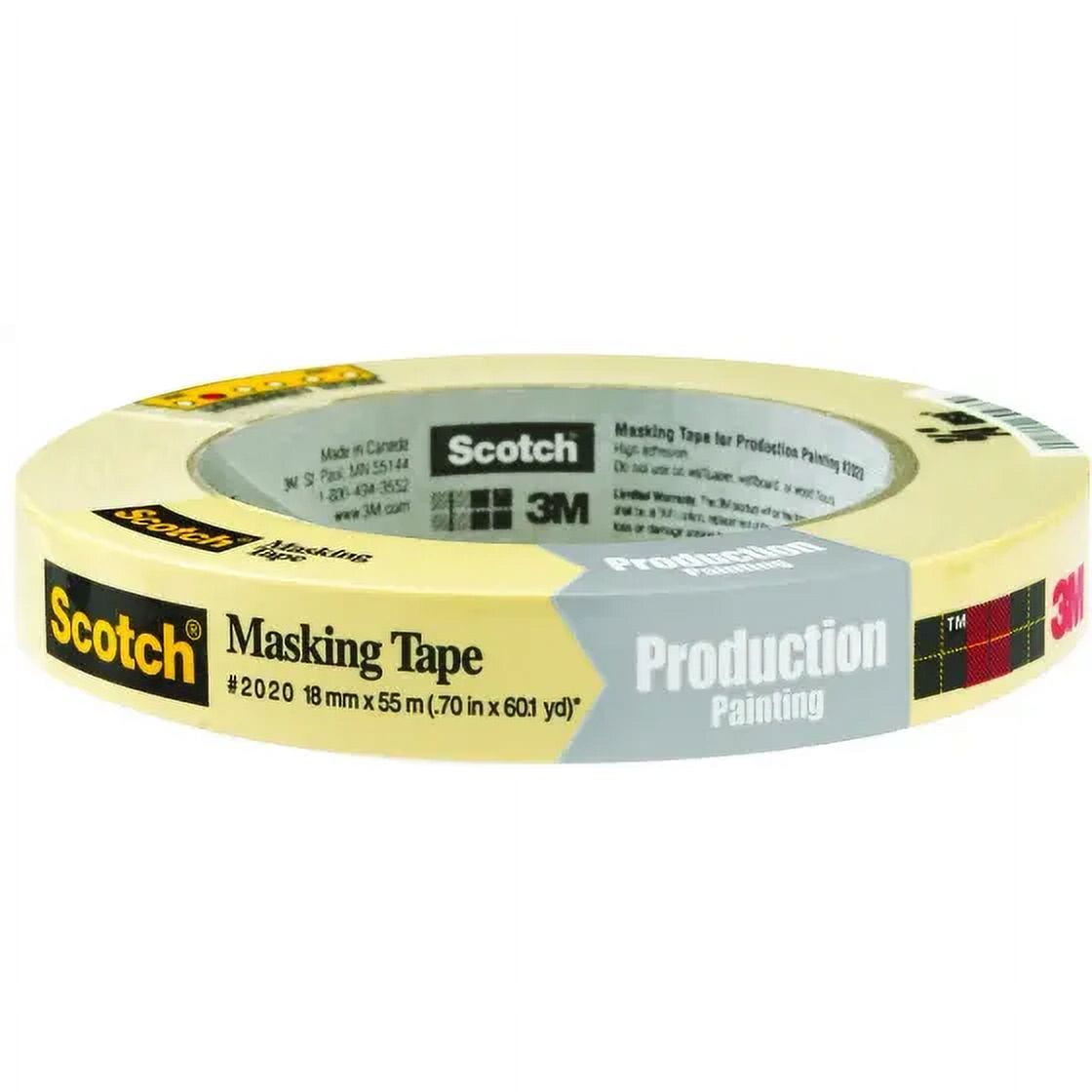 Scotch 2020-18AP Masking Tape For Production Painting 3/4 Inch By 60 ...
