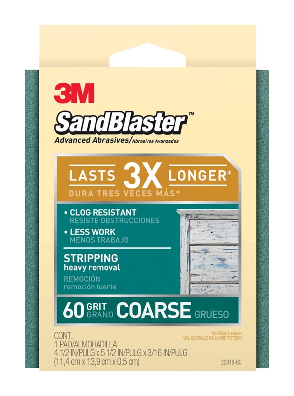 Scotch 20918-60 Sanding Sponge 60-Grit Silicone Carbide Foam Backing ...