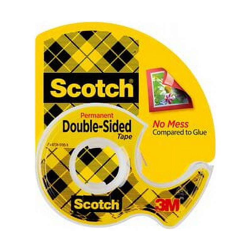 Scotch-2PK Double-Sided Permanent Tape In Handheld Dispenser, 1" Core ...