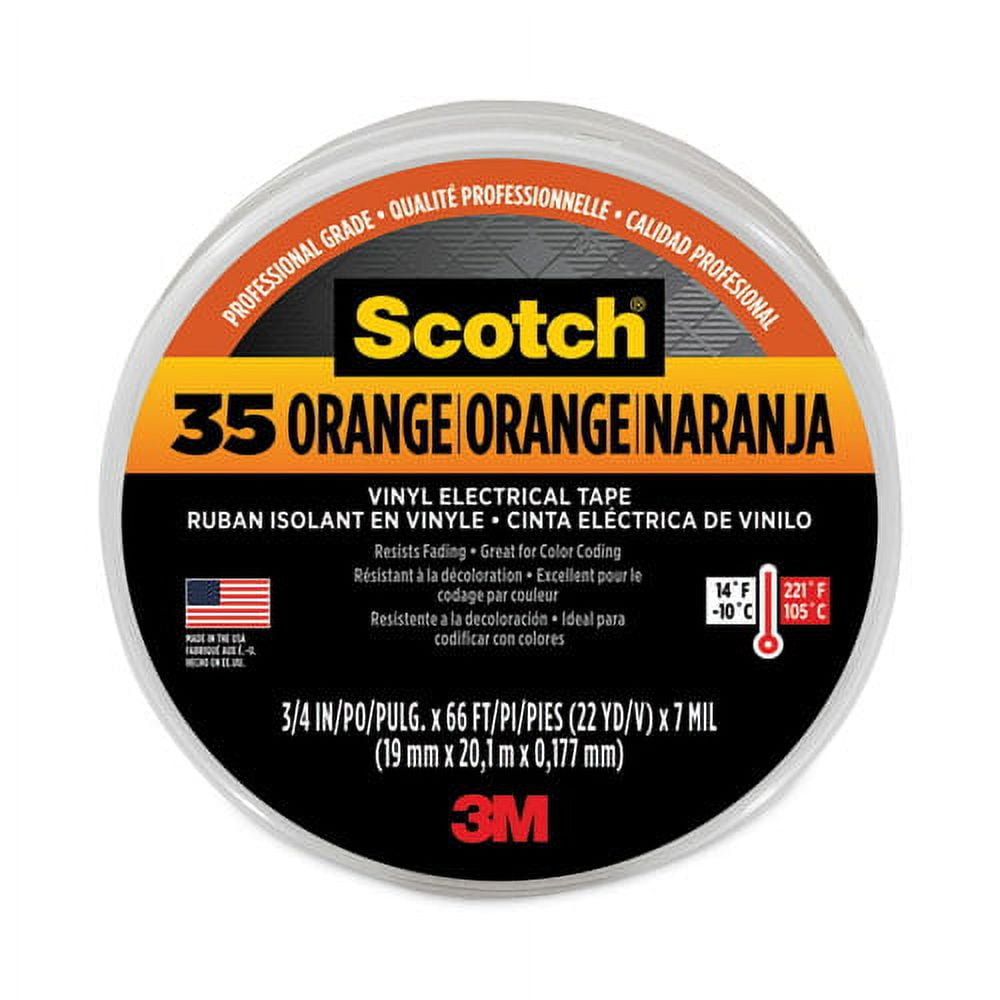 Scotch 35 Vinyl Electrical Color Coding Tape, 3" Core, 0.75" X 66 Ft ...
