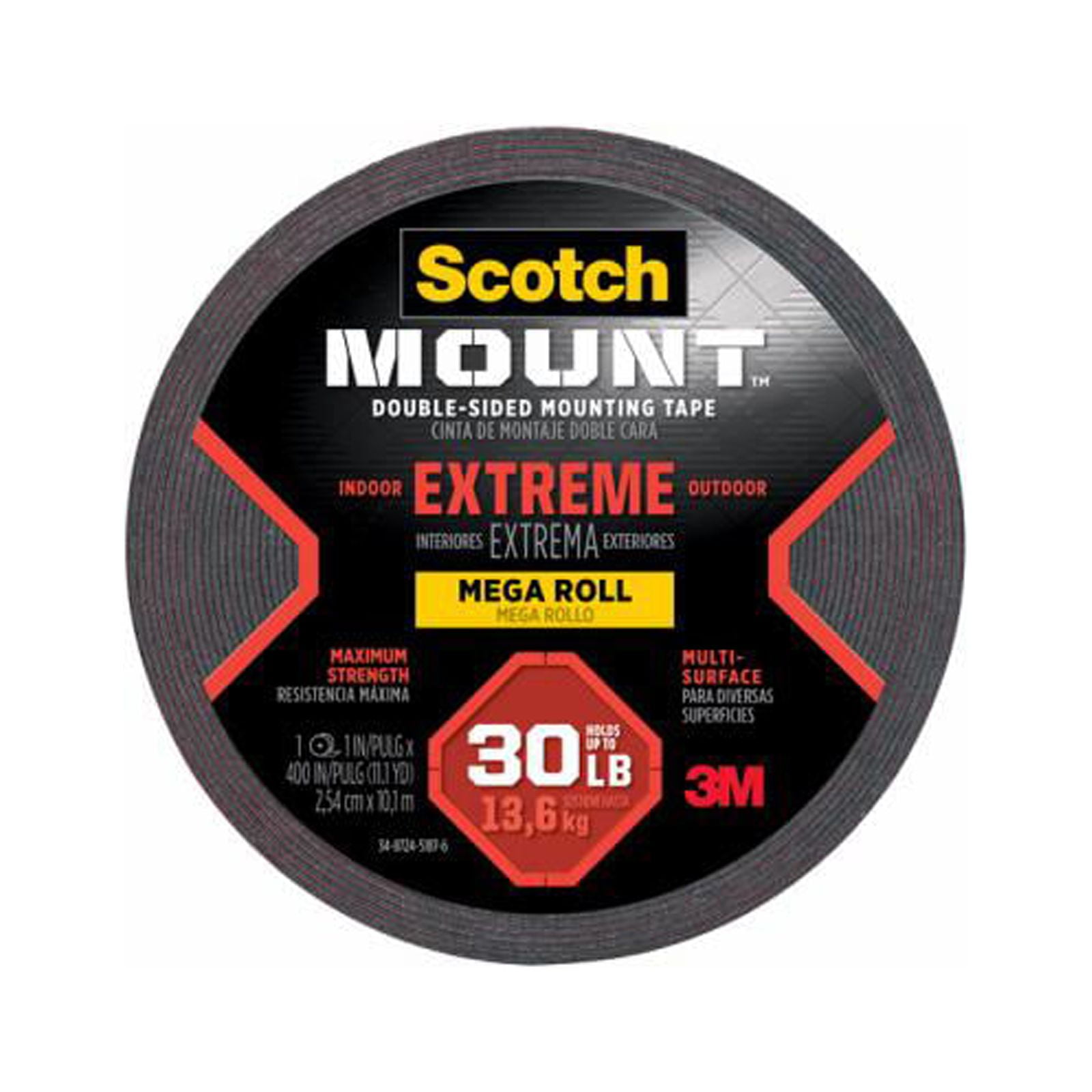 Scotch 414H-LONG-DC Extreme Mounting Tape, Double-Sided, 1-In. x 33.3 ...