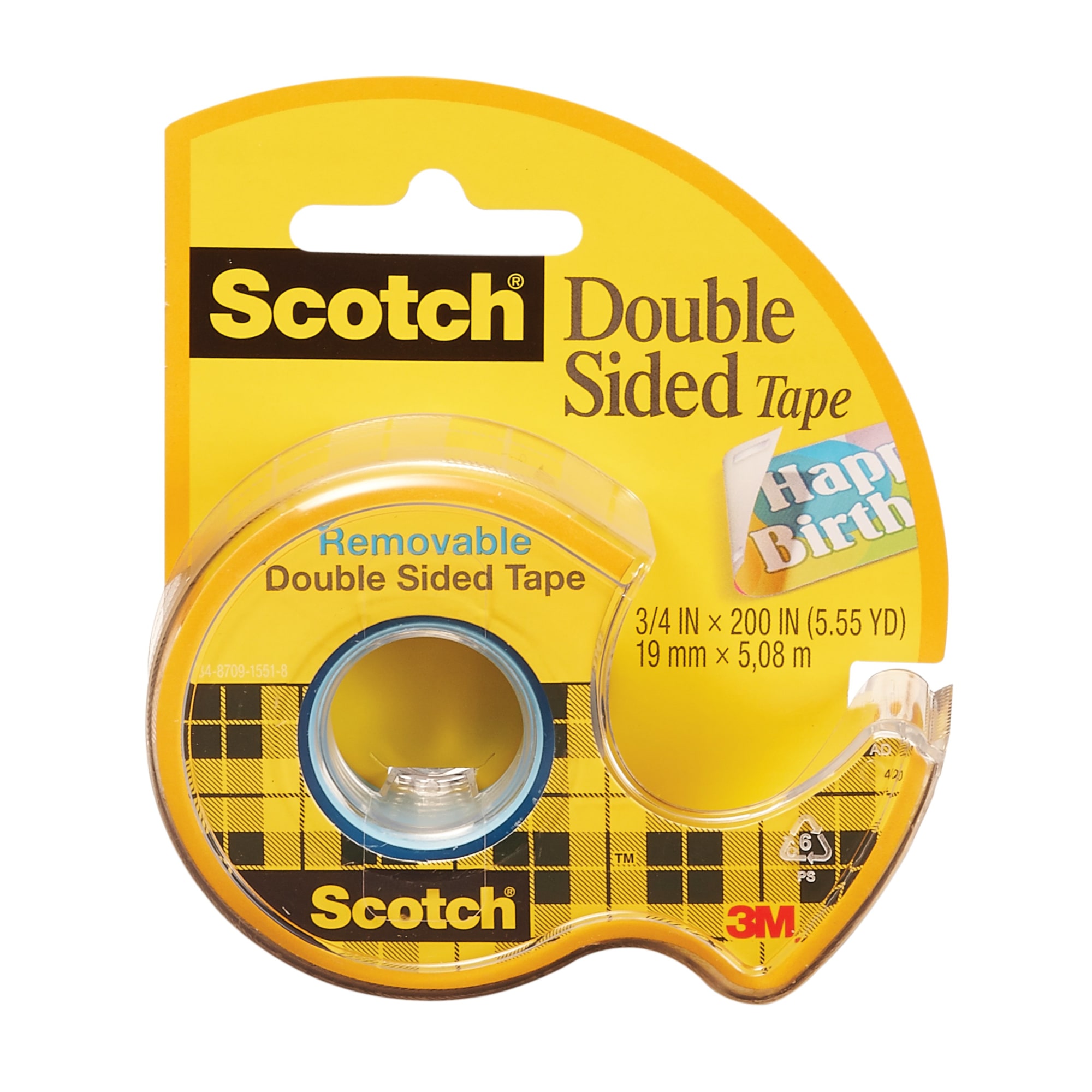 Scotch Removable Double-coated Tape, 3/4 in. x 400 in. - Walmart.com
