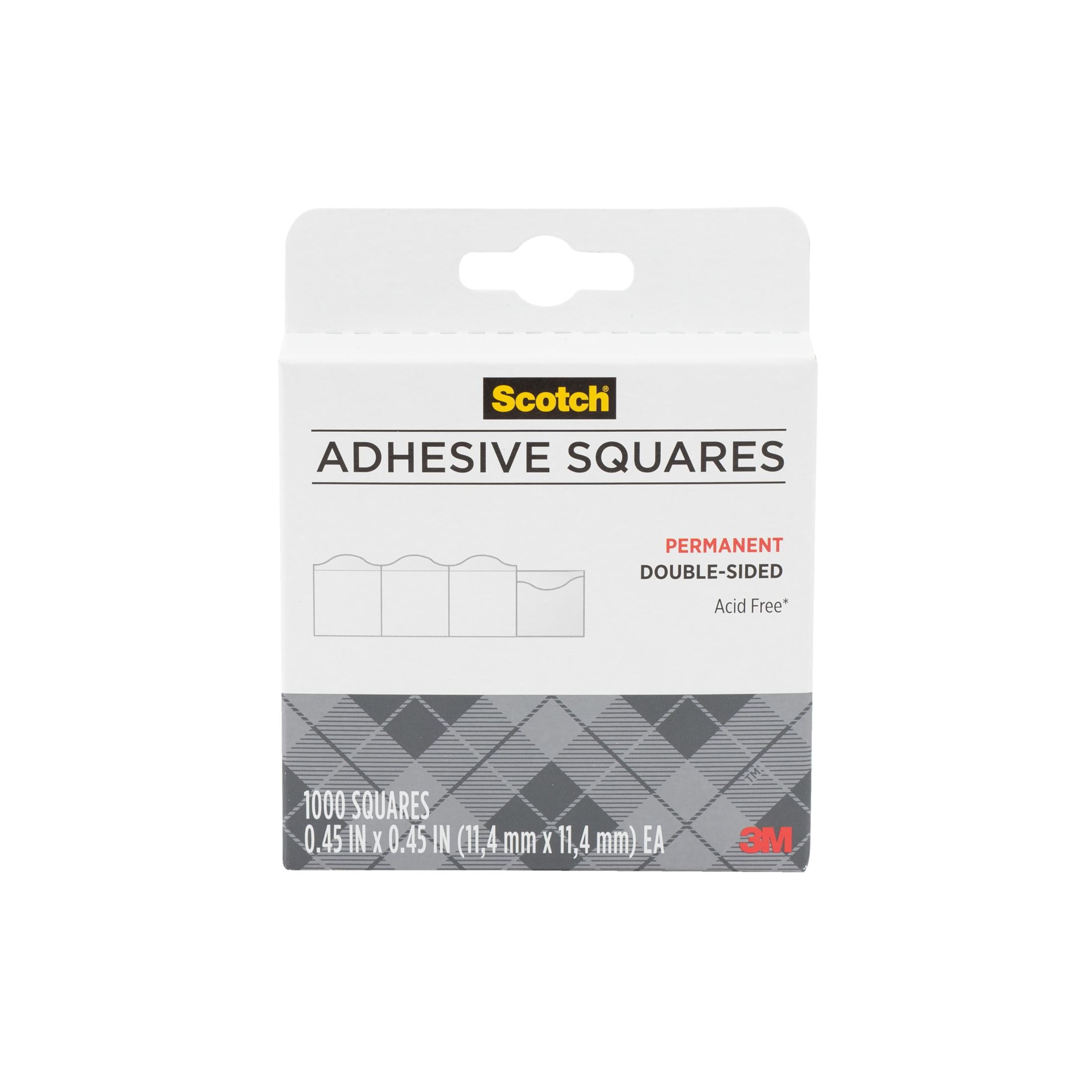 Scotch Permanent Adhesive Squares, Double-Sided for Scrapbook, .45 in ...