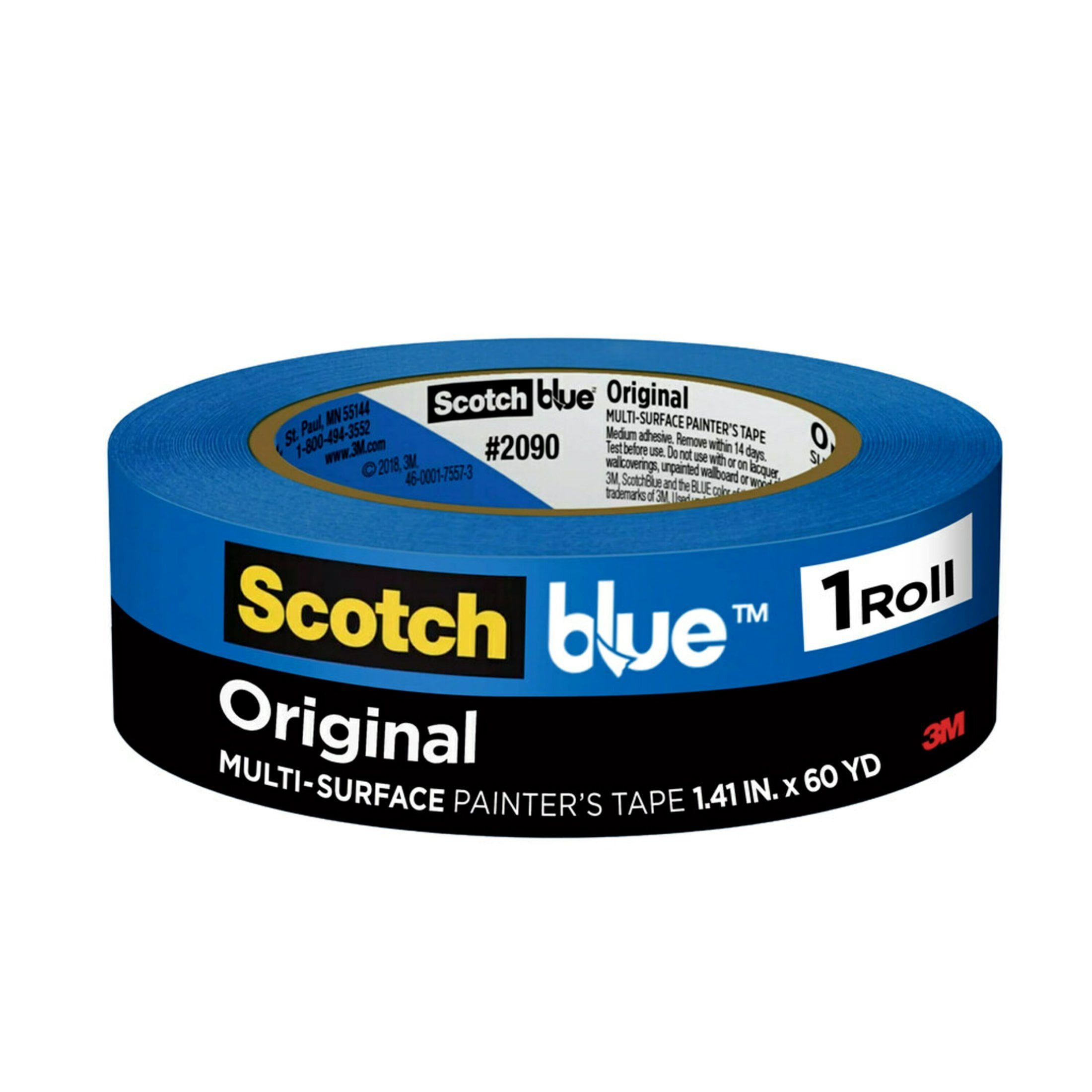 Scotch Blue Painter's Tape, 1.41 in. x 60 yd., 1 Pack, Original Multi ...