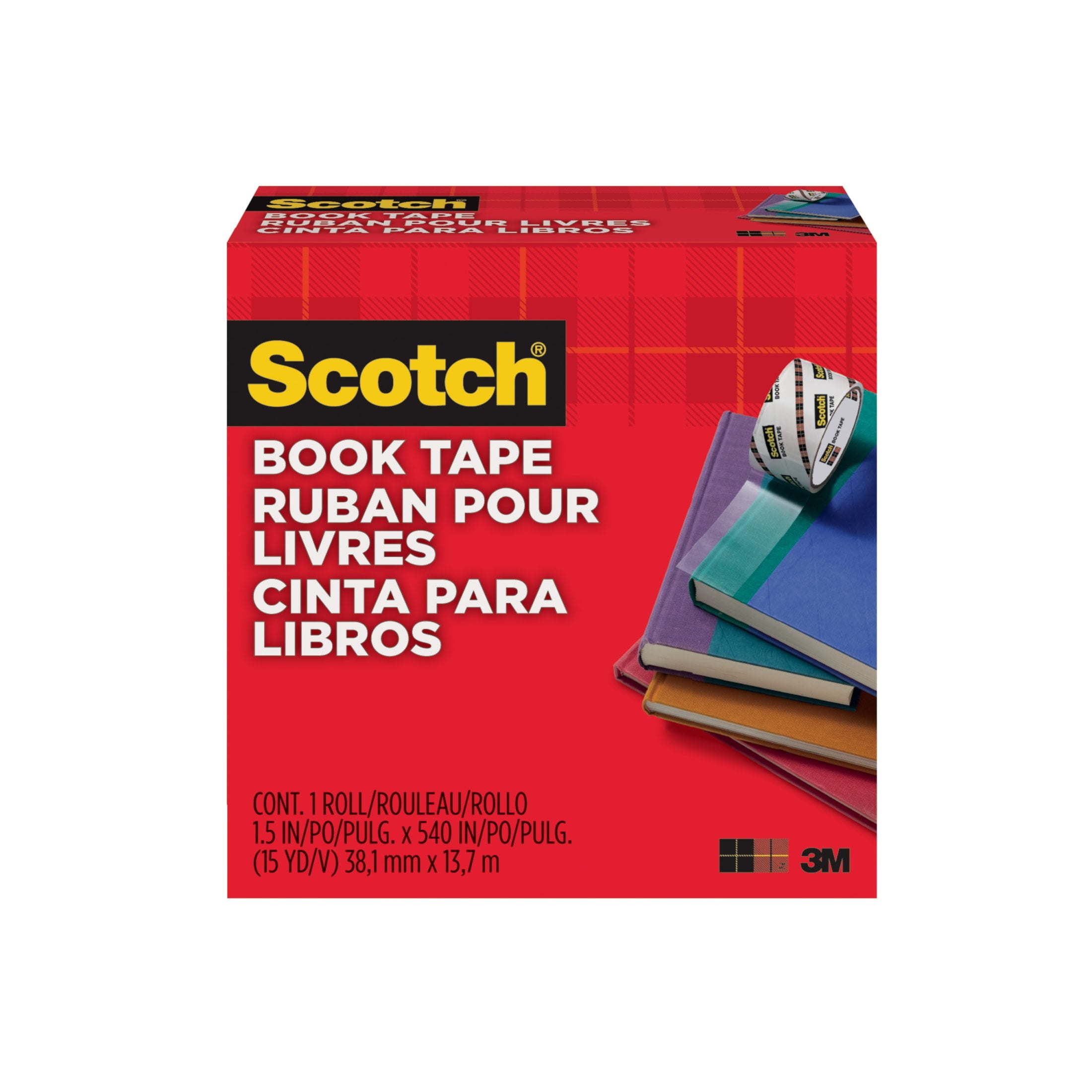 Scotch Brand Transparent Book Repair Tape 1-1/2 in. x 15 yd. Roll ...