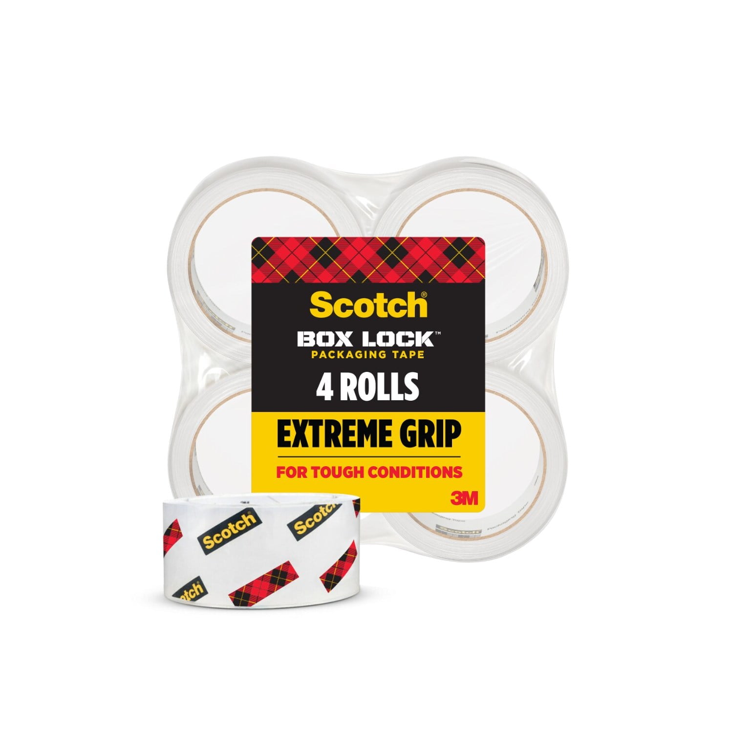 Scotch Box Lock Packaging Tape, Clear, 1.88 in. x 54.6 yd, 4 Rolls ...