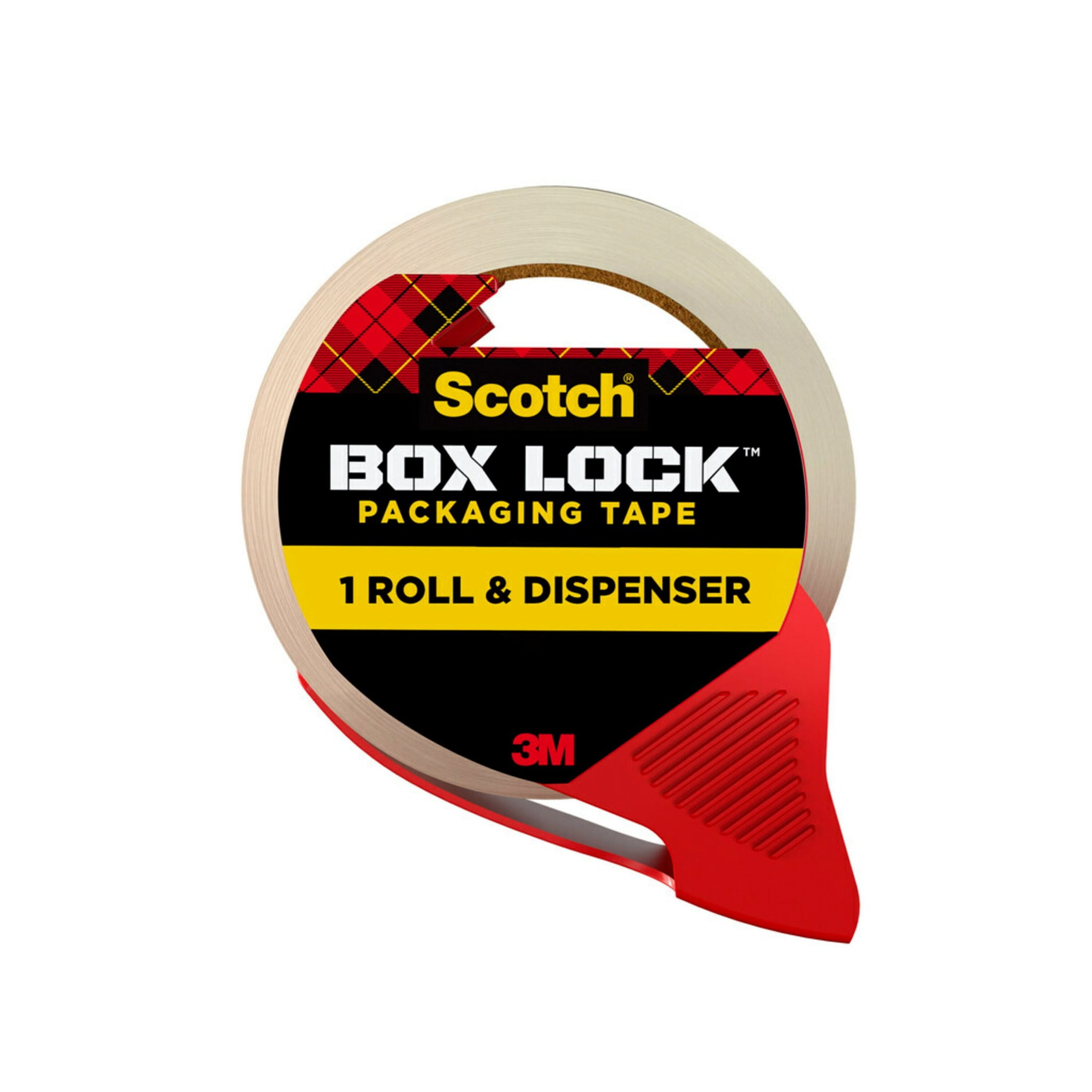 Scotch Box Lock Packaging Tape with Dispenser, Clear, 1.88 in. x 38.2 ...