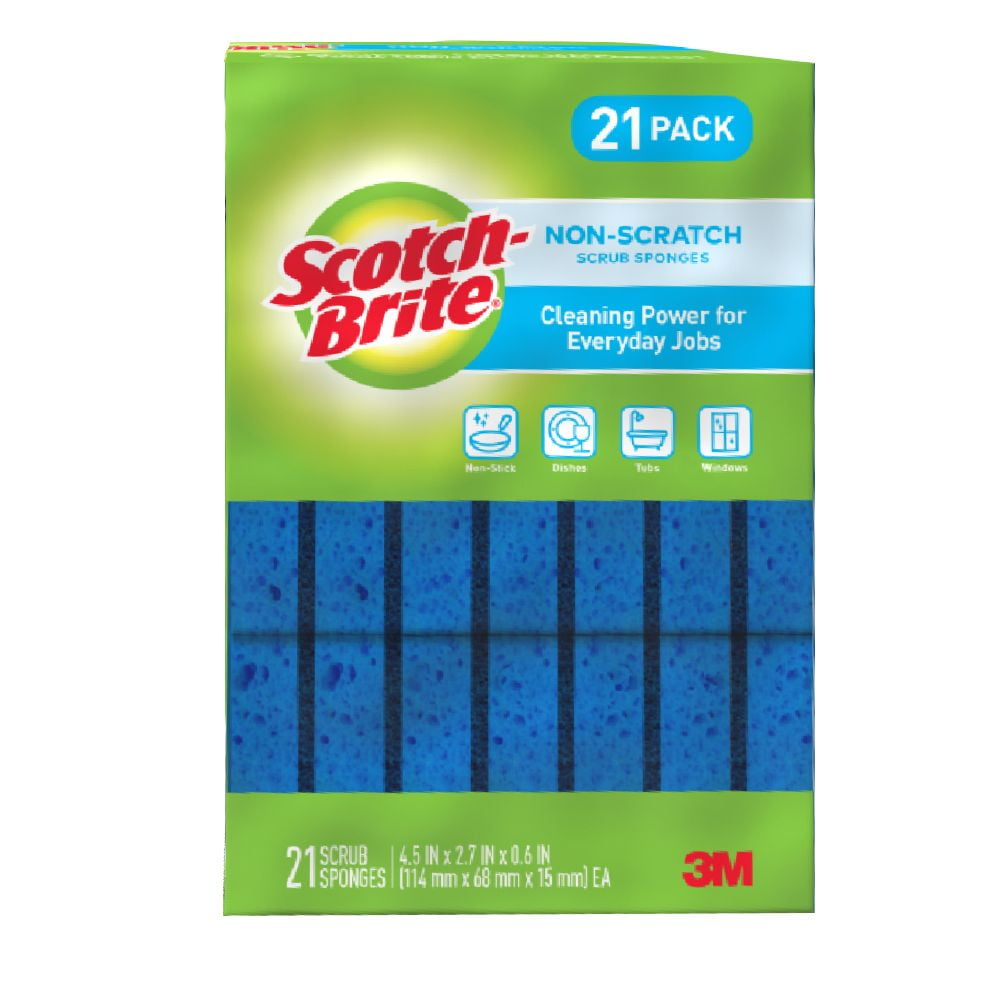Scotch-Brite Dish Kitchen Cleaning Non-Scratch Scrub Sponges, 21 Pack ...