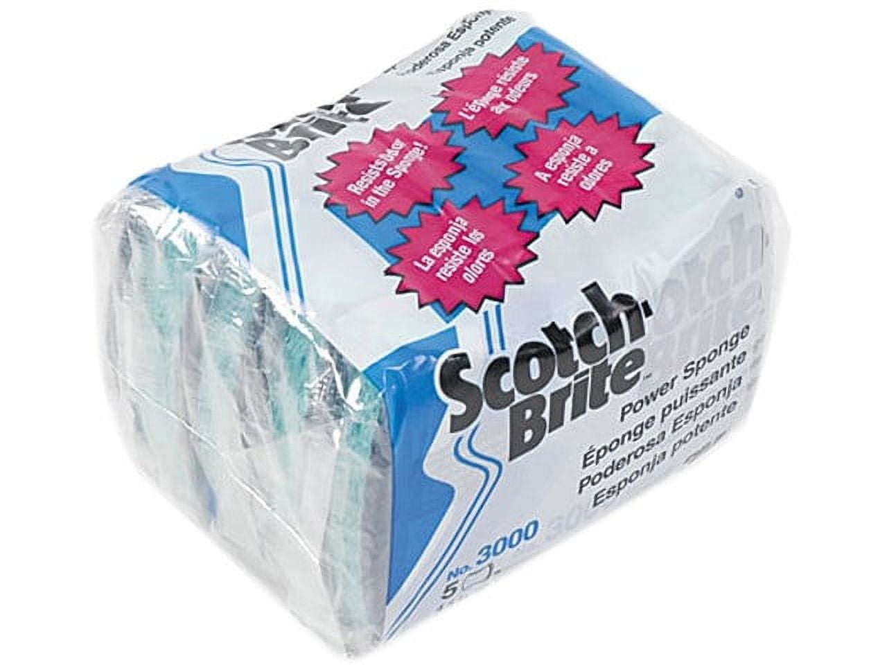 Scotch-Brite 3000CC Power Sponge, Teal, 2 7/8 x 4 1/2, 5/Pack - Walmart.com