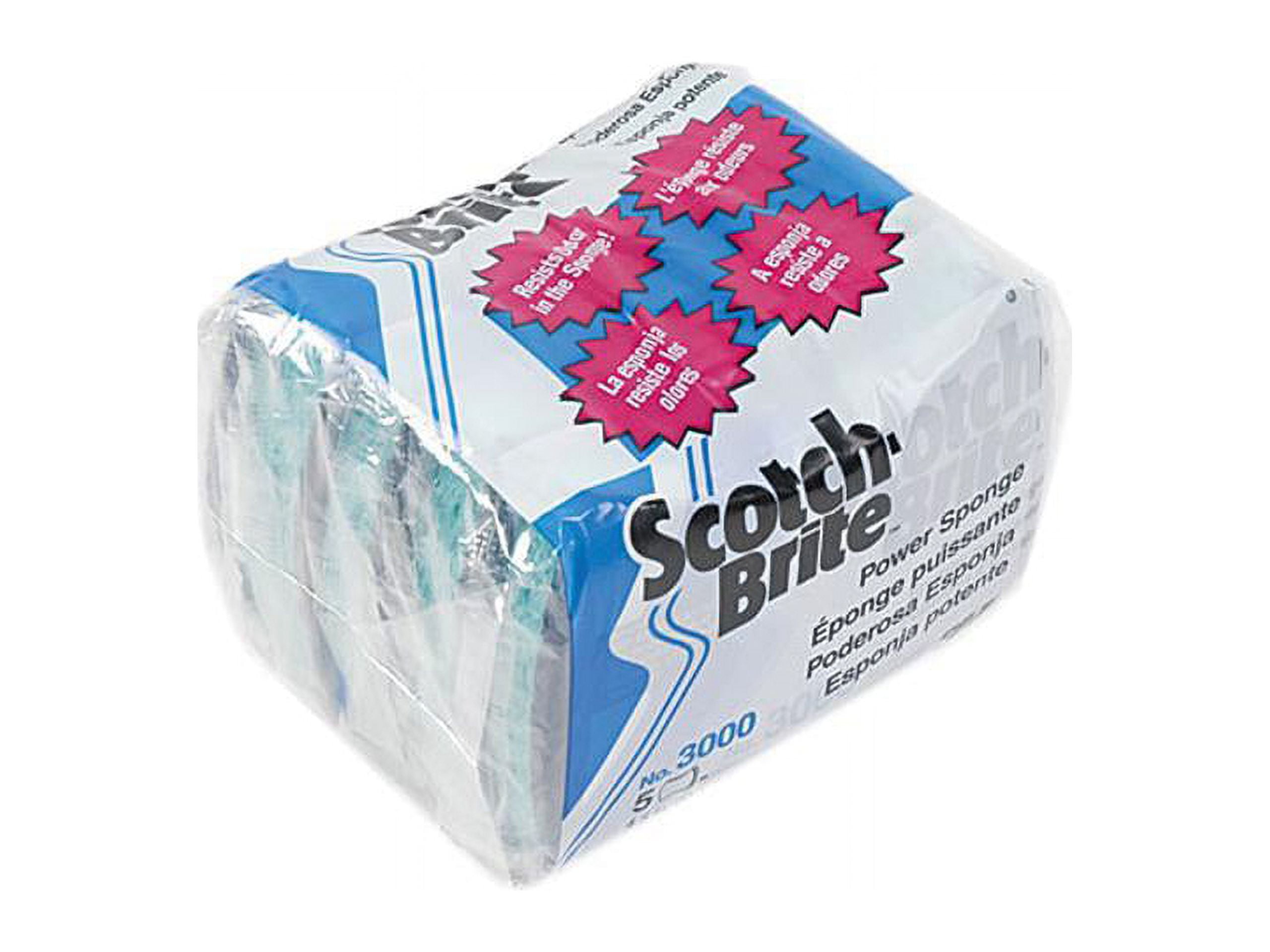Scotch-Brite 3000CC Power Sponge, Teal, 2 7/8 x 4 1/2, 5/Pack - Walmart.com
