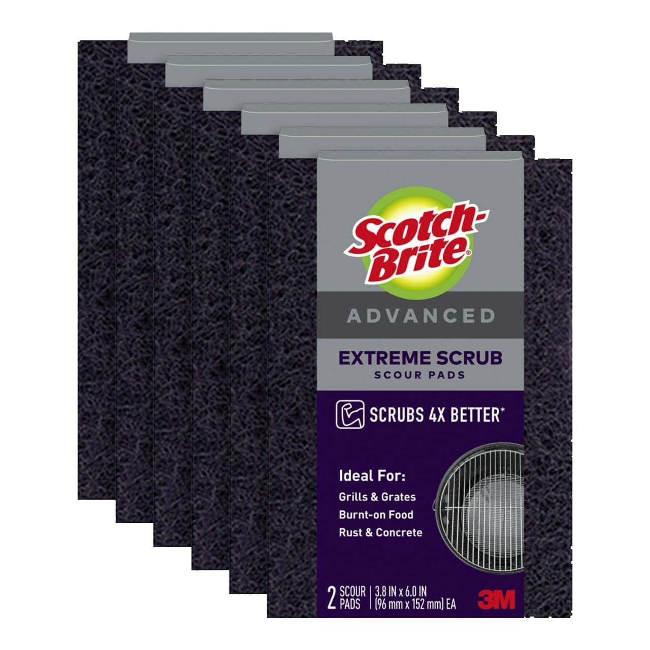 Scotch-Brite Advanced Extreme Scrub, Ideal for Grills and Grates, 12 ...