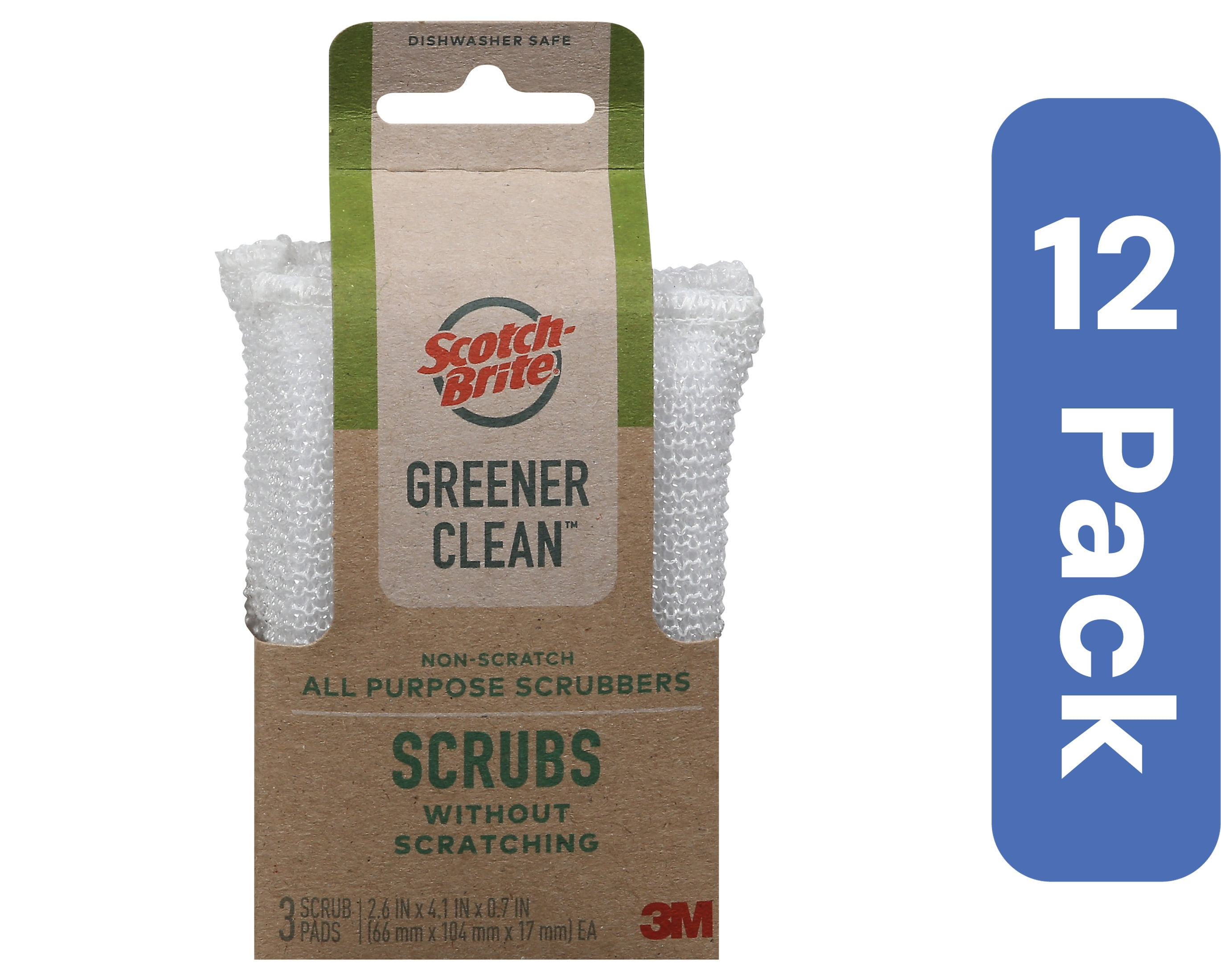 Scotch-Brite Clean Green Non-Scratch Scrubbers 3 Pack (Pack Of 12 ...