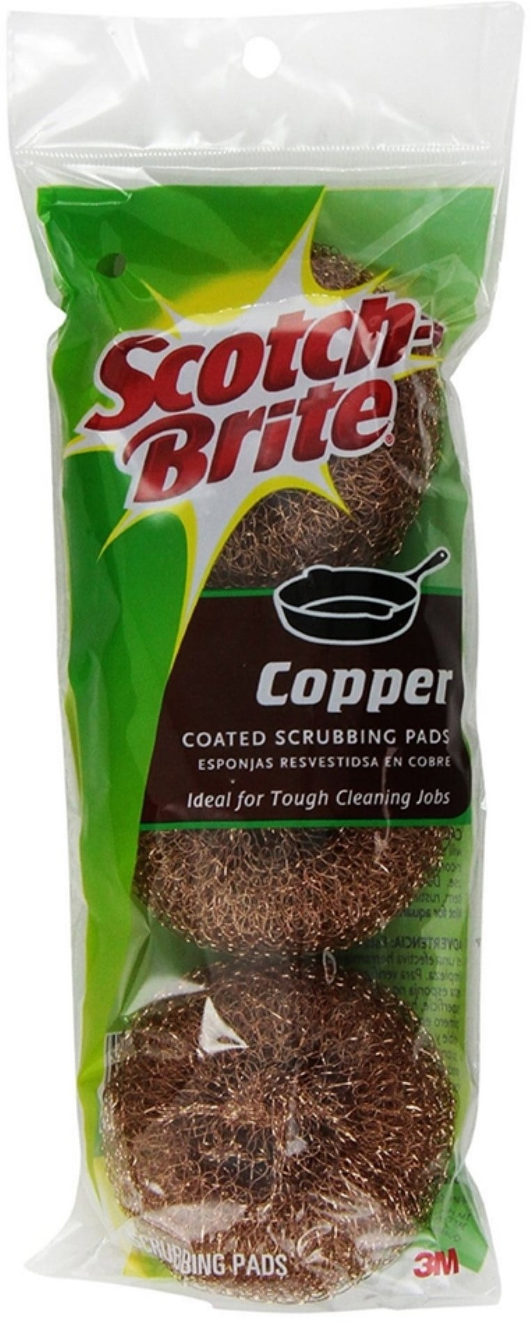 Scotch Brite Copper Coated Scouring Pads 3 Ea (Pack of 4) - Walmart.com