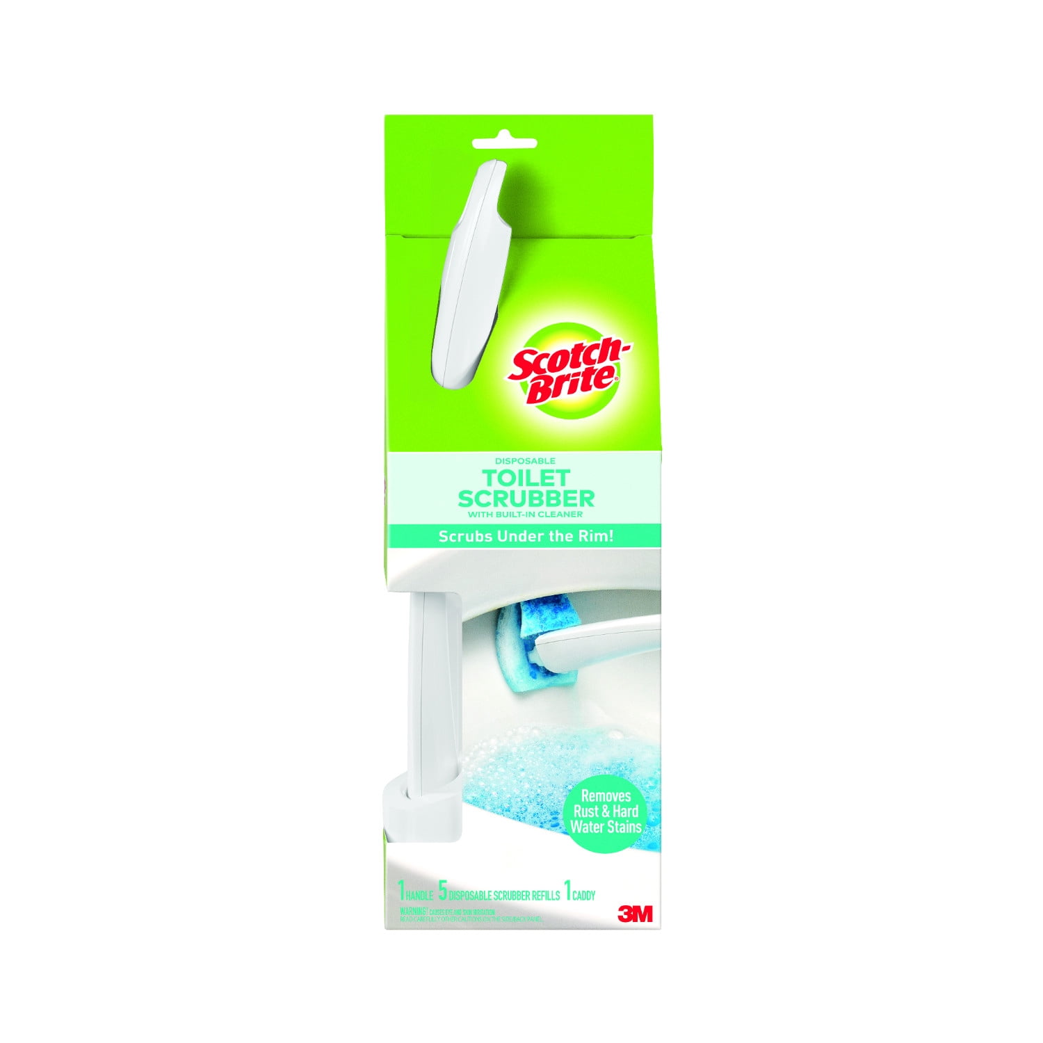Scotch-Brite Power Toilet Bowl Brush Scrub Wand with 5 Refill Sponges ...