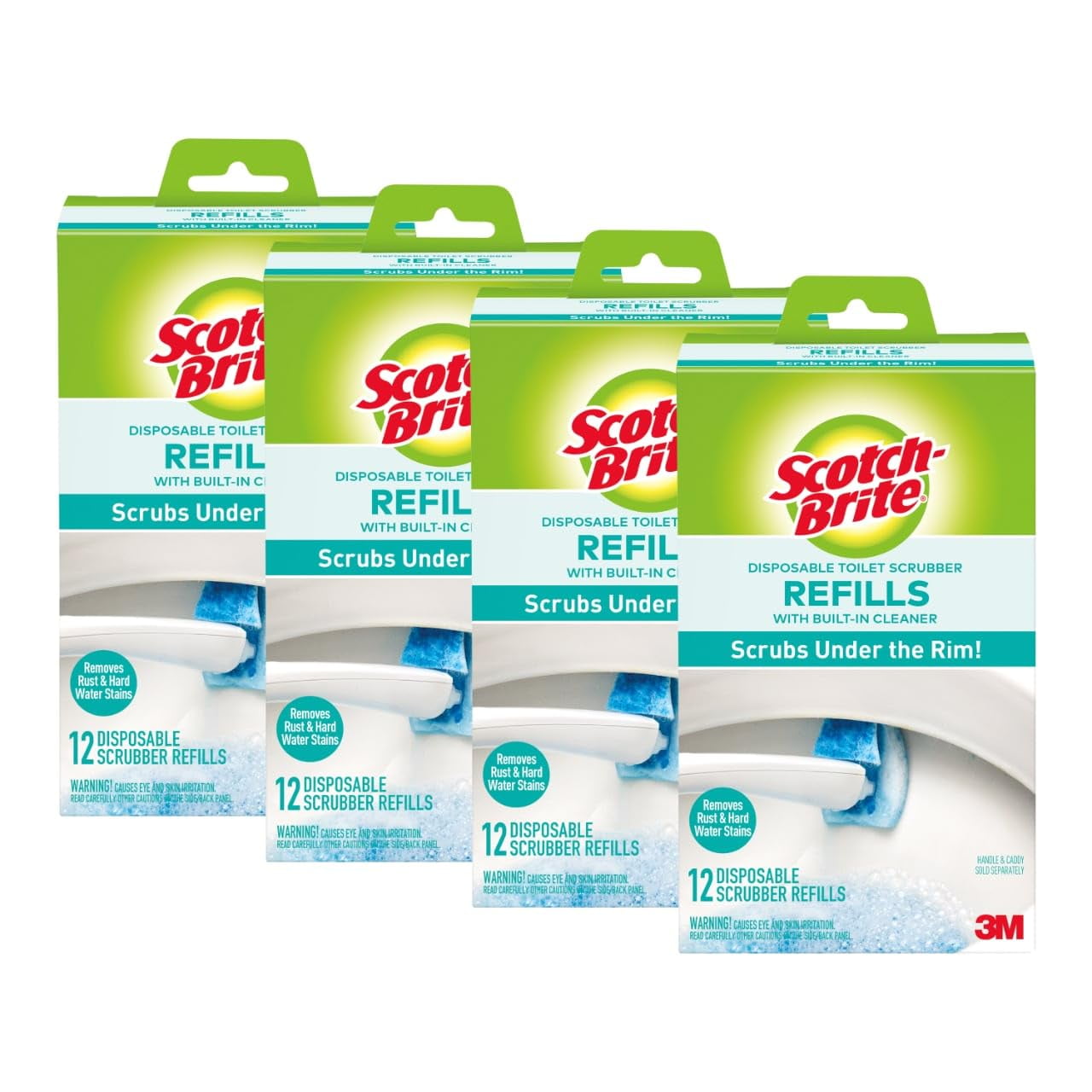 Scotch-Brite Disposable Toilet Scrubber Refills, Removes Rust & Hard Water Stains, 48 Disposable ...
