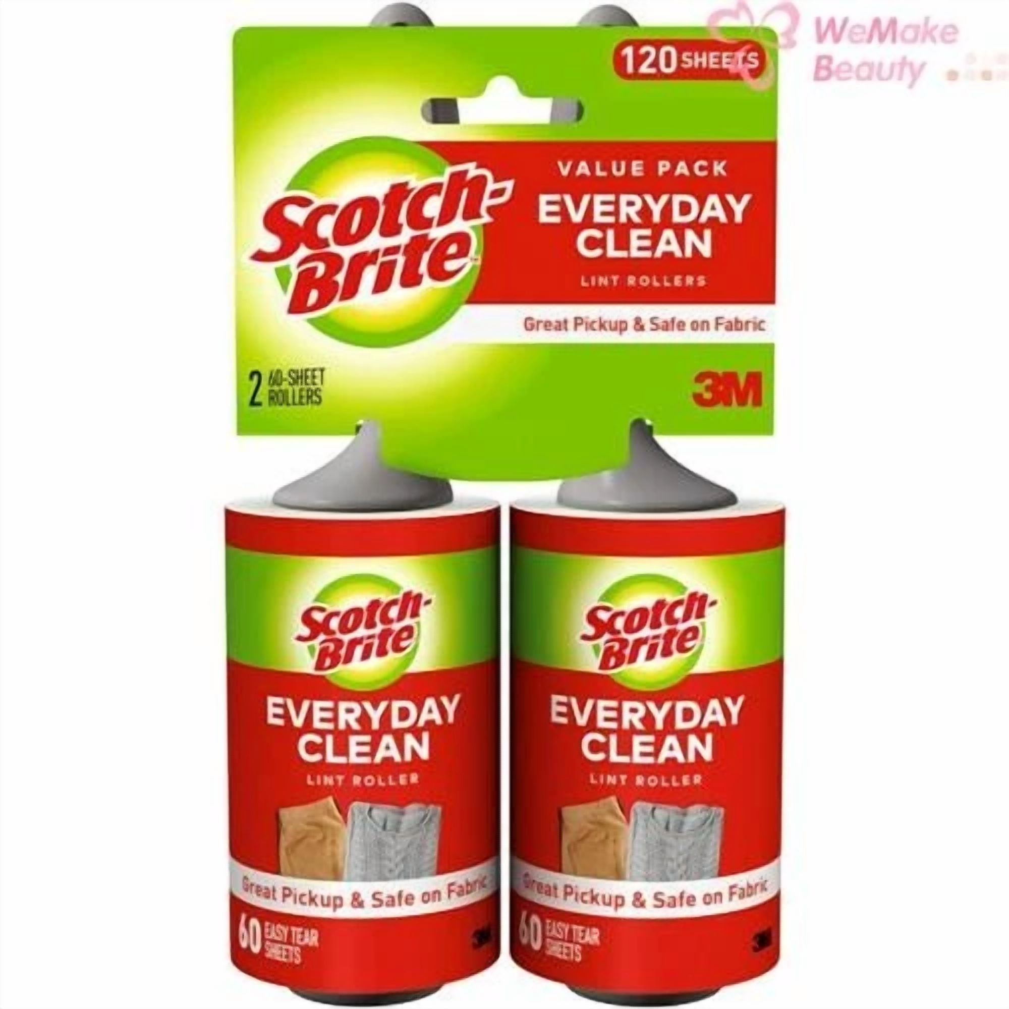 Scotch Brite Everyday Clean Lint Roller 2X60 Sheet Rollers New ...