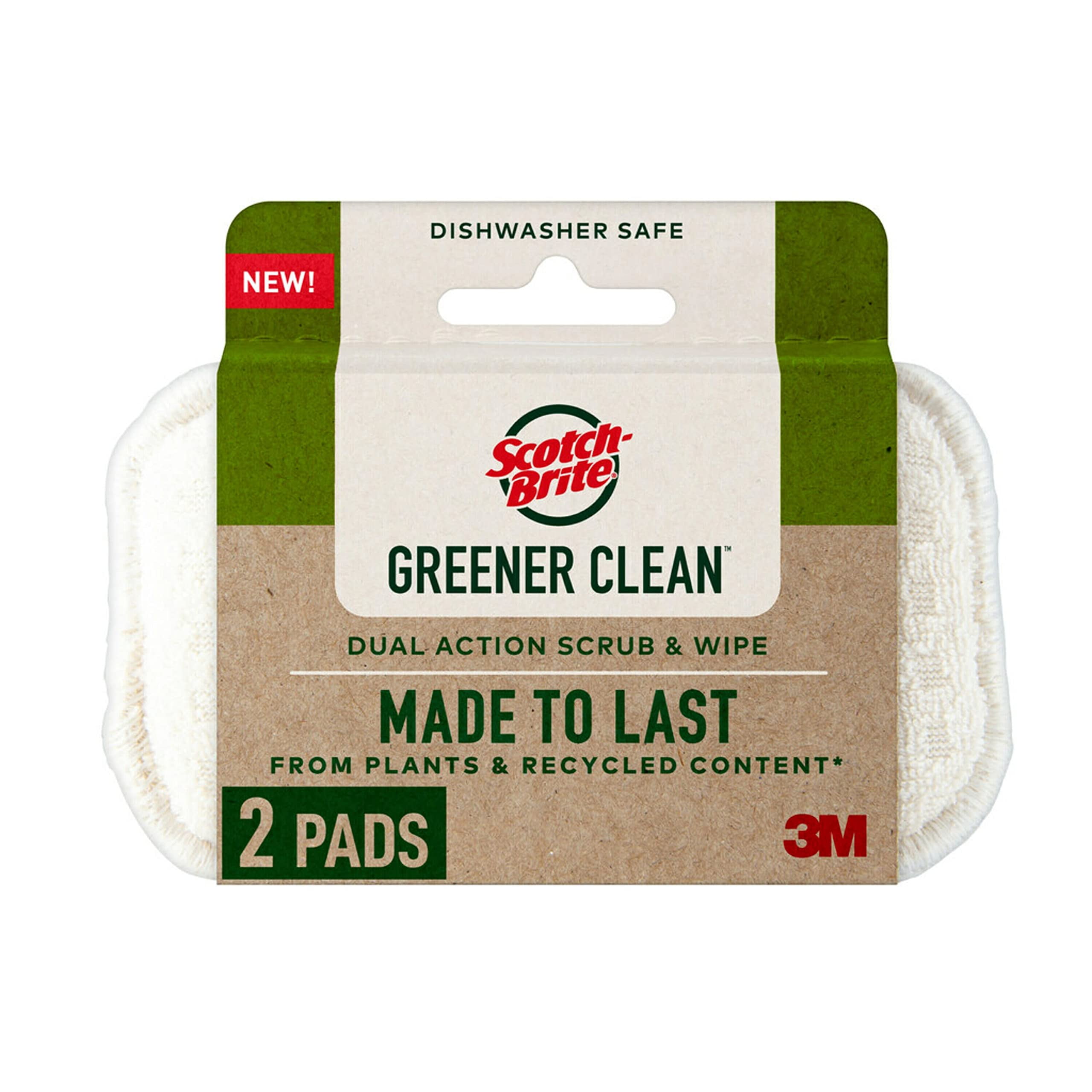 Scotch-Brite Greener Clean Dual Action Scrub & Wipe, for Washing Dishes ...