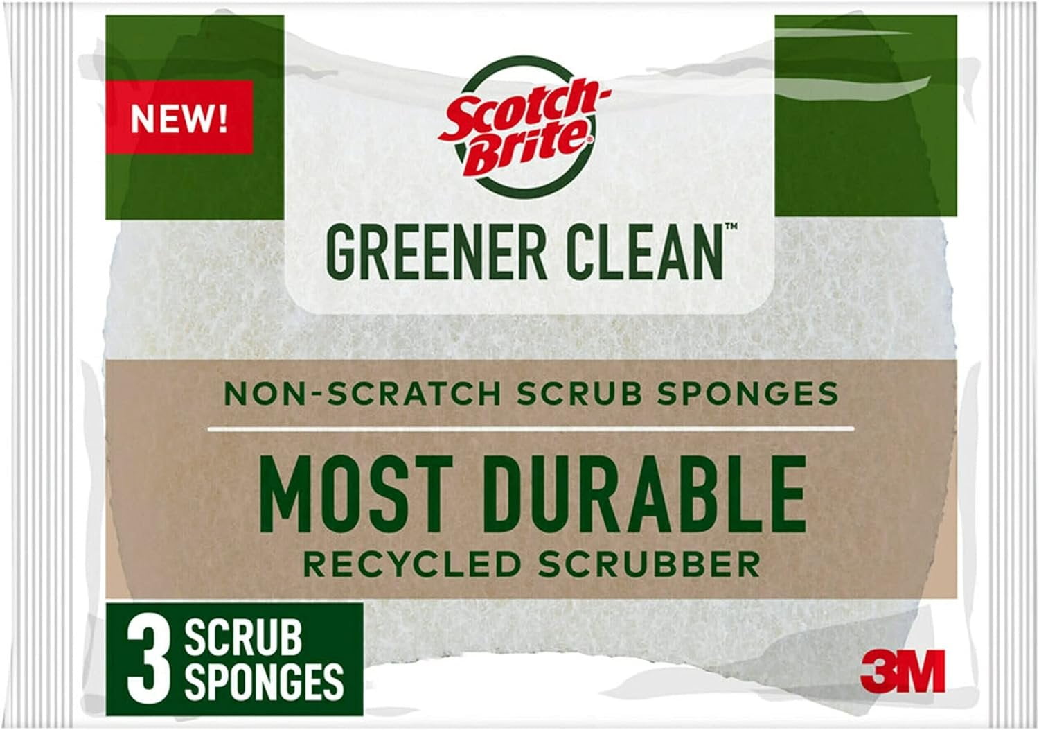 Scotch-Brite Greener Clean Non-Scratch Scrub Sponge, Sponge for Washing ...