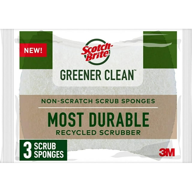 Scotch-Brite Greener Clean Non-Scratch Scrub Sponge, Sponge for Washing ...