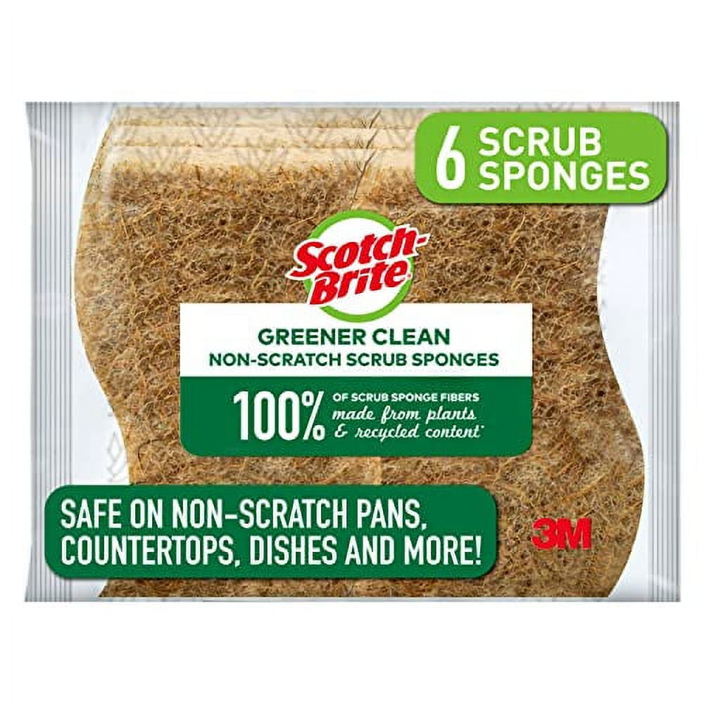 Scotch-Brite Greener Clean Non-Scratch Scrub Sponges, 6 Scrub Sponges ...