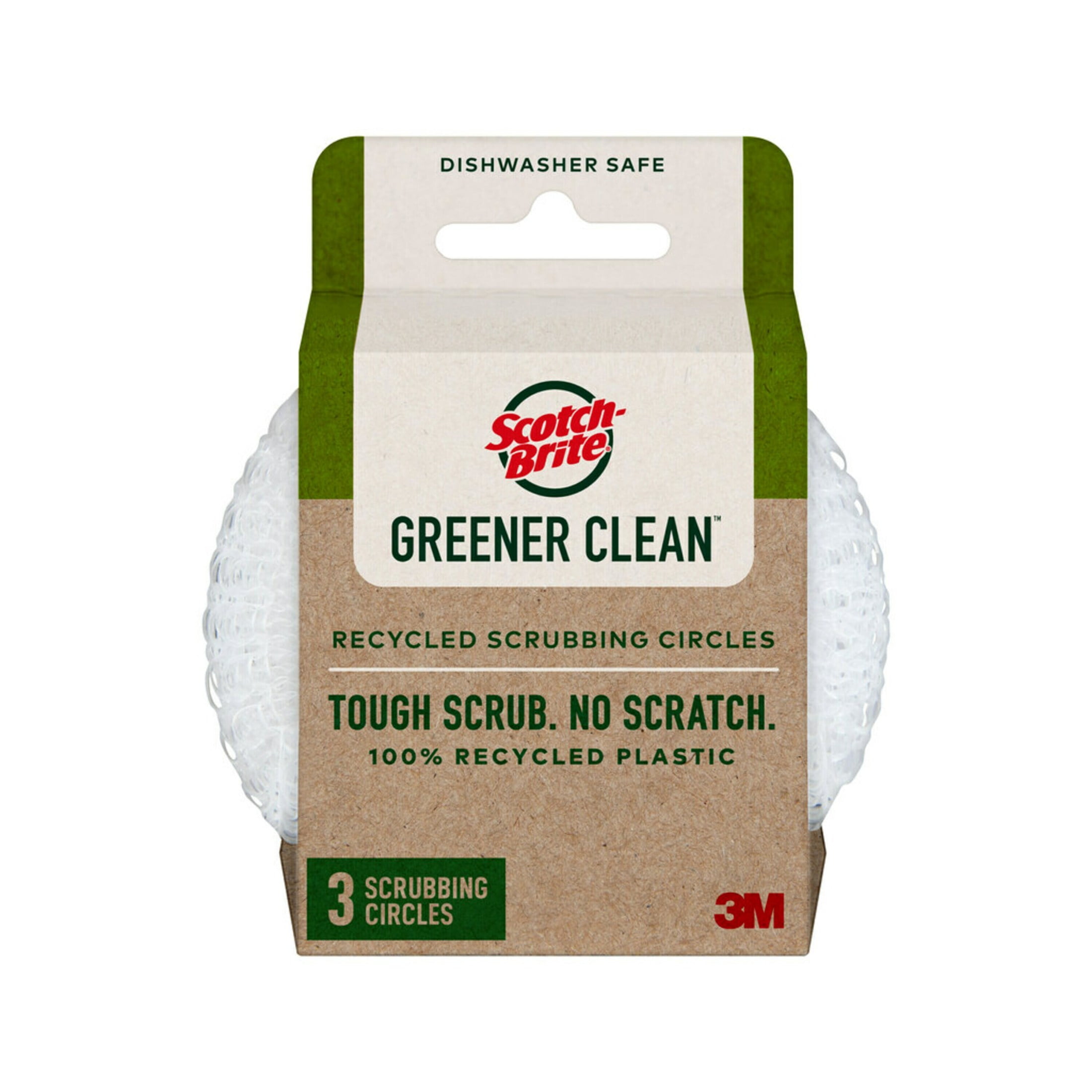 Scotch-Brite Greener Clean Recycled Scrubbing Circles, 3 Scrubbers ...