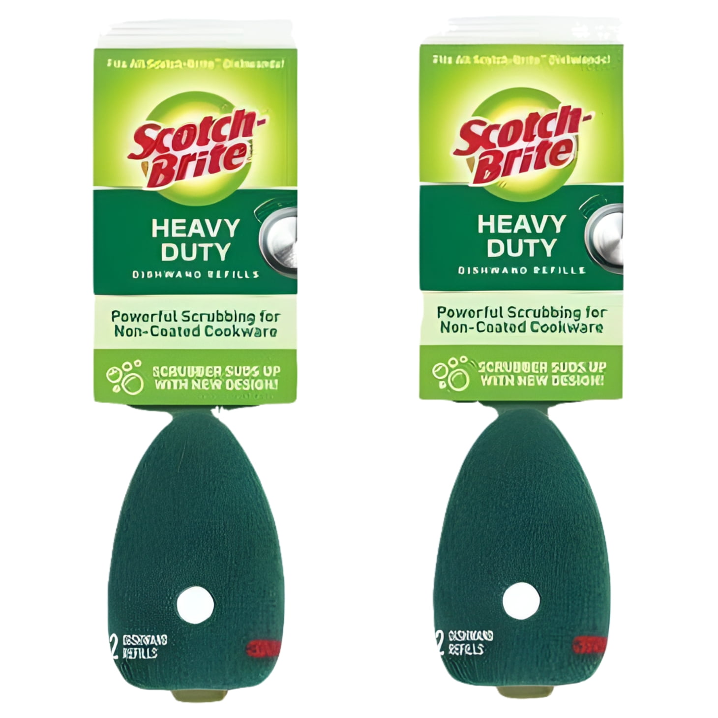 Scotch-Brite Heavy Duty Dishwand Refills, 4-Pack, Scrubbing Sponge ...