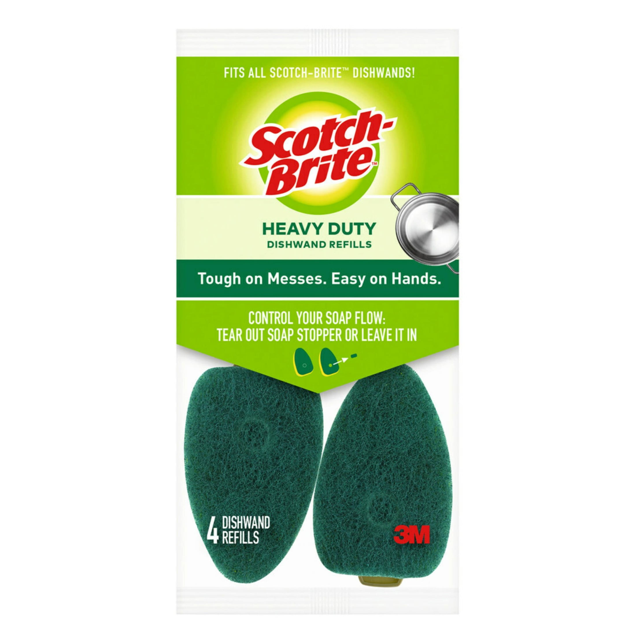 Scotch-Brite Kitchen Wand Refills, Heavy-Duty Scrubber Scour, 4 Refills ...