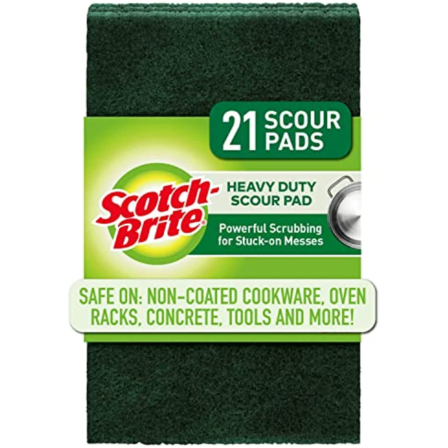 Scotch-Brite Heavy Duty Scour Pads, 21, Green - Walmart.com
