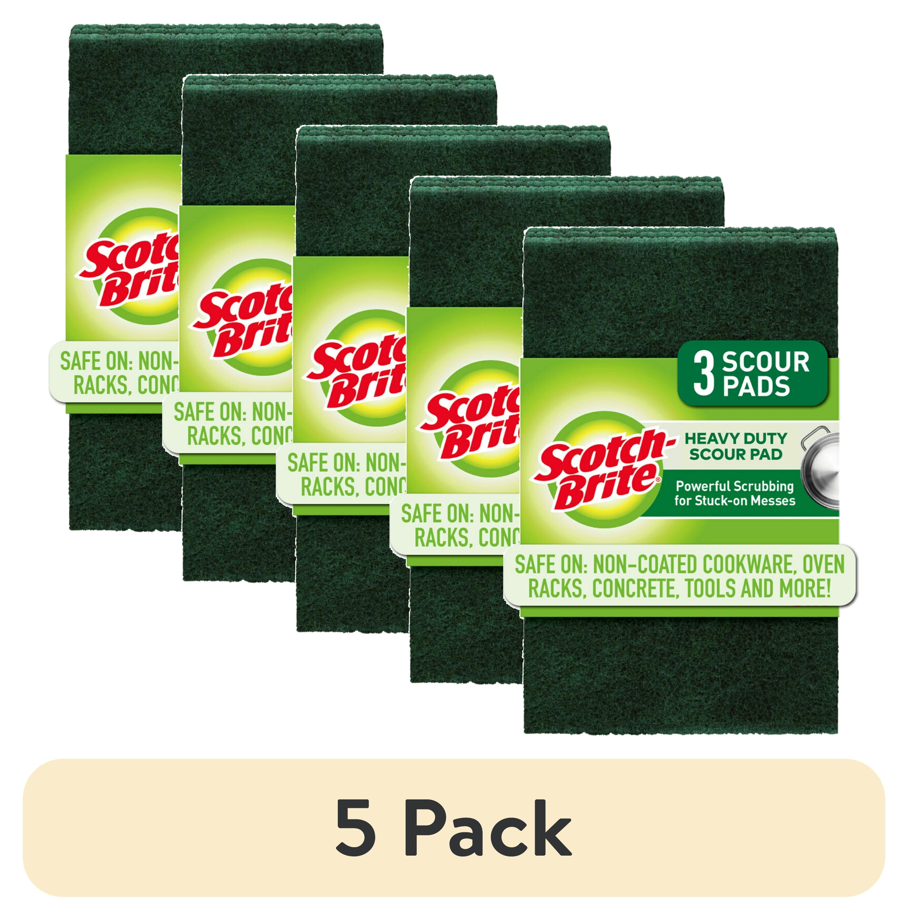 (5 pack) Scotch-Brite Heavy Duty Scour Pads, 3 Pads Total - Walmart.com