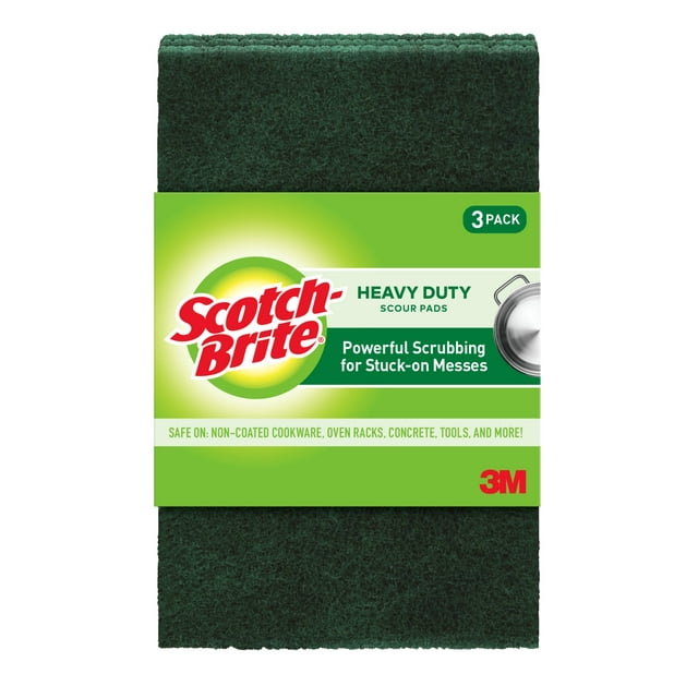 Scotch-Brite Heavy Duty Scour Pads, 3 Scouring Pads - Walmart.com