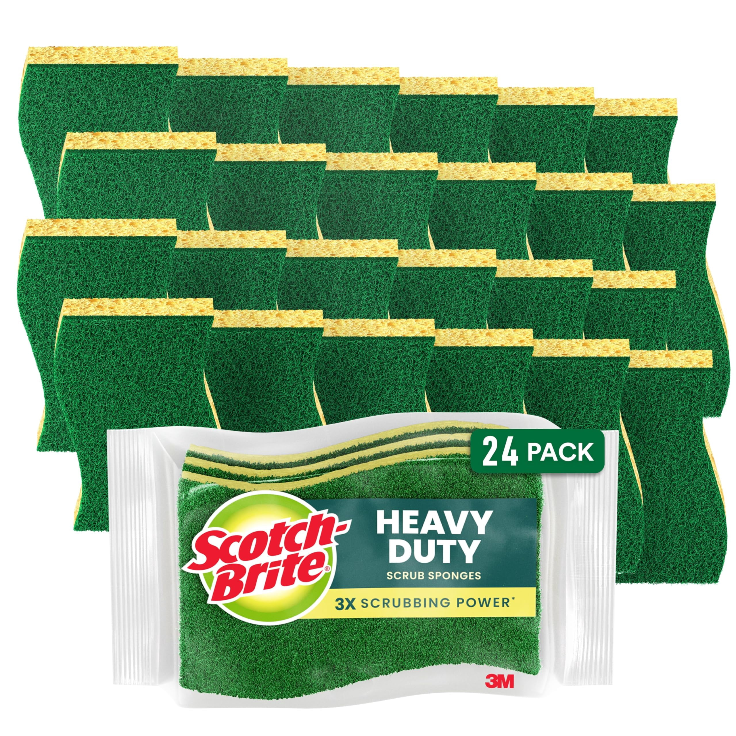 Scotch-Brite Heavy Duty Scrub Sponge, 24 Kitchen Sponges Designed for ...