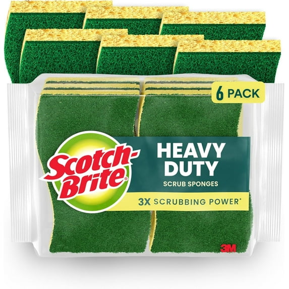 Scotch-Brite Heavy Duty Scrub Sponge, 6 Kitchen Sponges Designed for ...