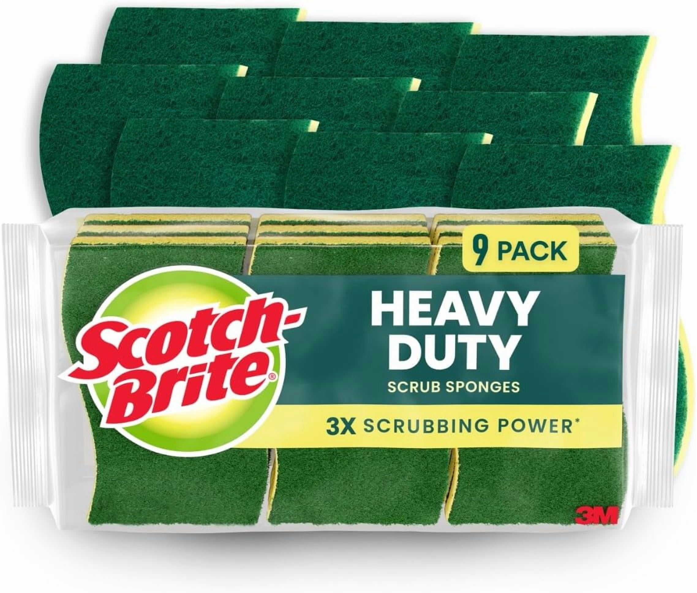 Scotch-Brite Heavy Duty Scrub Sponge, 9 Kitchen Sponges Designed for ...