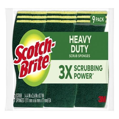 Scotch-Brite Heavy Duty Scrub Sponge, 9 Kitchen Sponges, Designed For ...