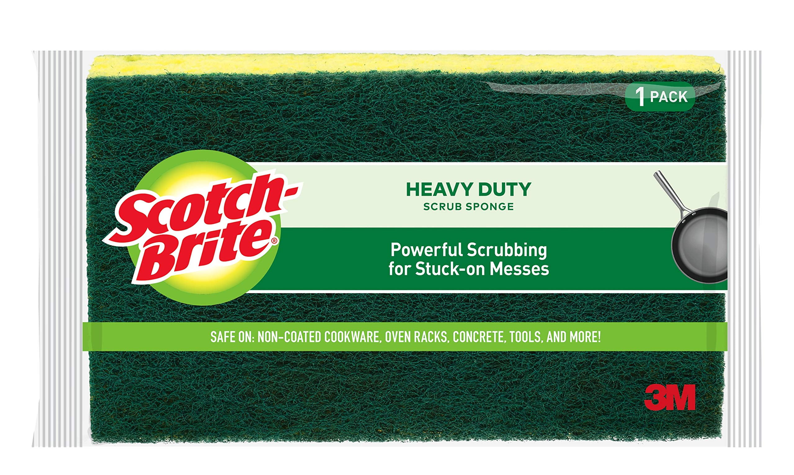 Scotch-Brite Heavy Duty Scrub Sponge, Extra Large Size, 1-Sponge/Pk, 6 ...