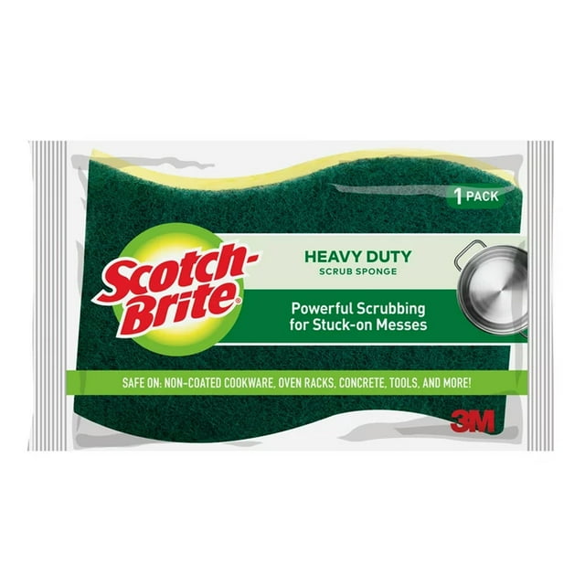 Scotch-Brite Heavy Duty Scrub Sponges, 1 Scrubbing Sponge - Walmart.com