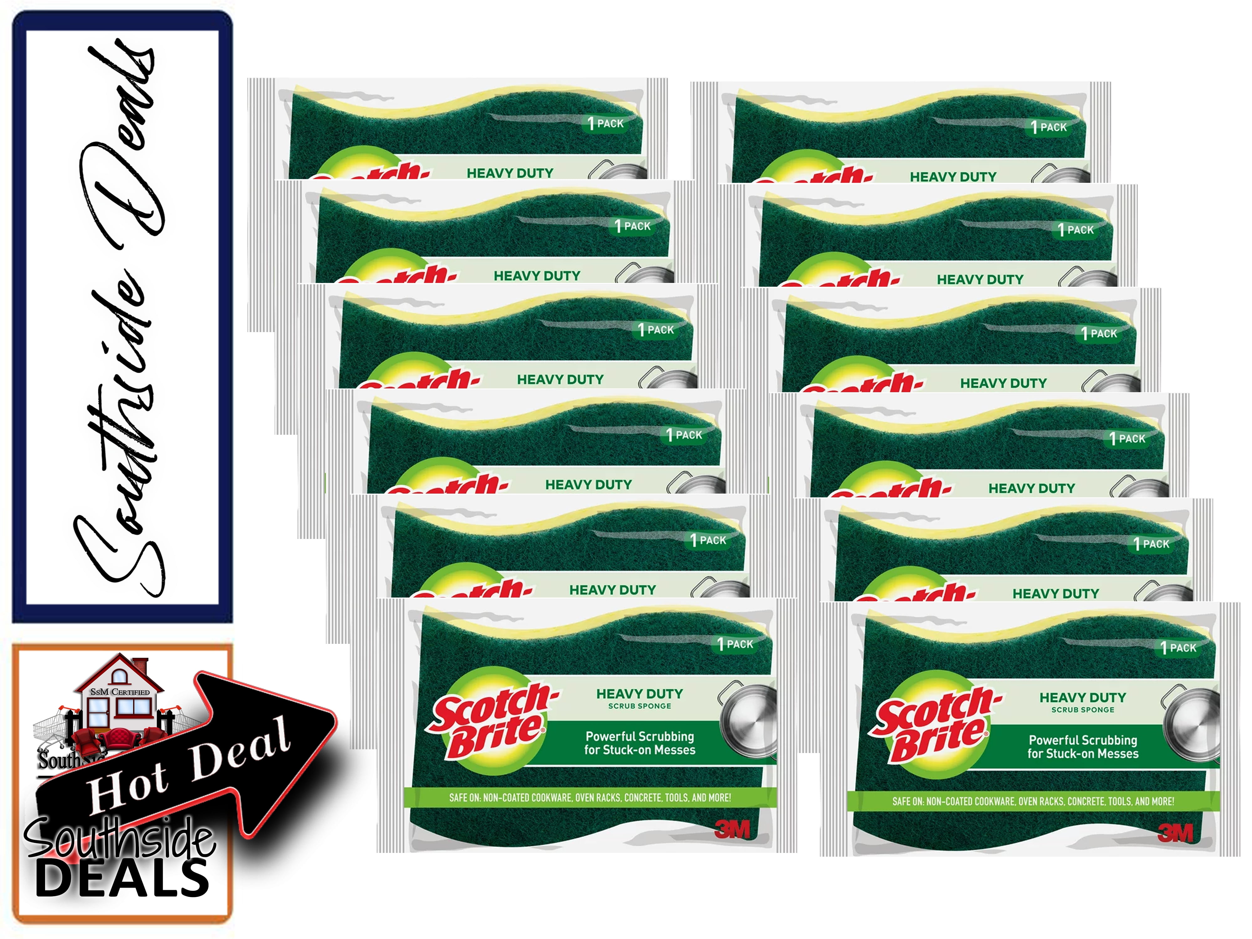 Scotch-Brite Heavy Duty Scrub Sponges, 12 Scrubbing Sponges - Walmart.com